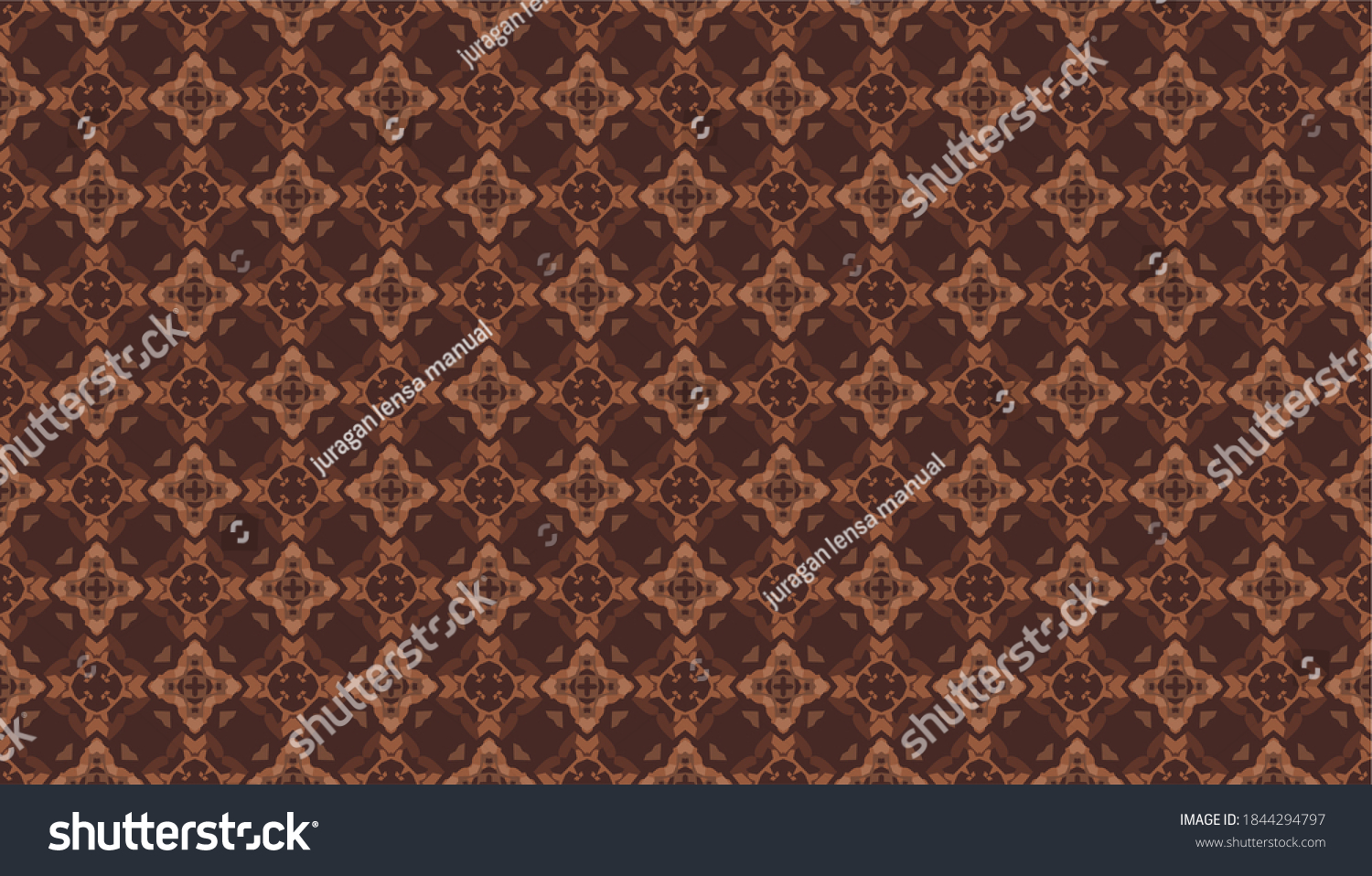 Seamless Batik Pattern Brown Color Stock Vector (Royalty Free ...