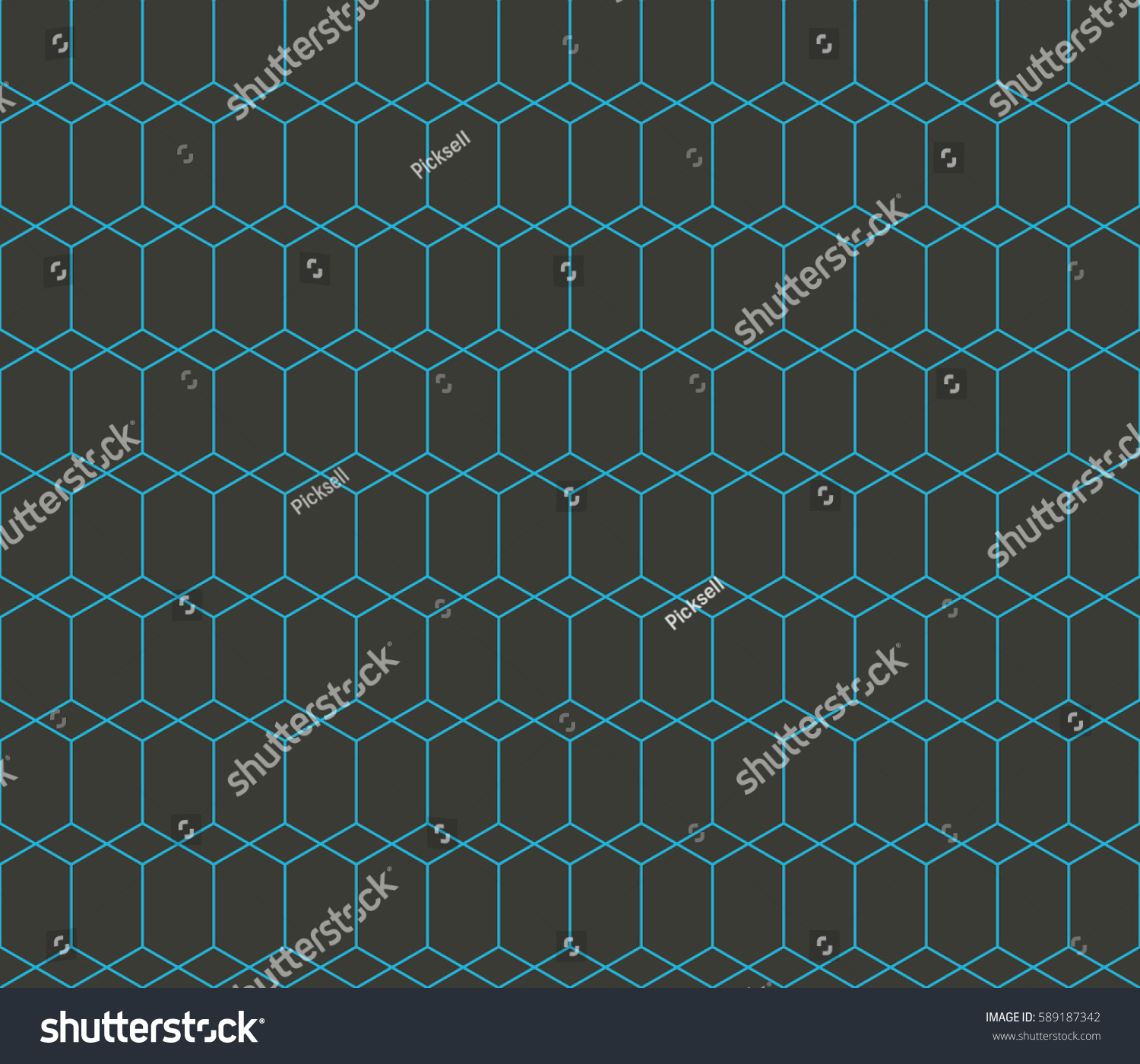 Seamless Black Blue Isometric Hexagonal Overlay Stock Vector (Royalty ...