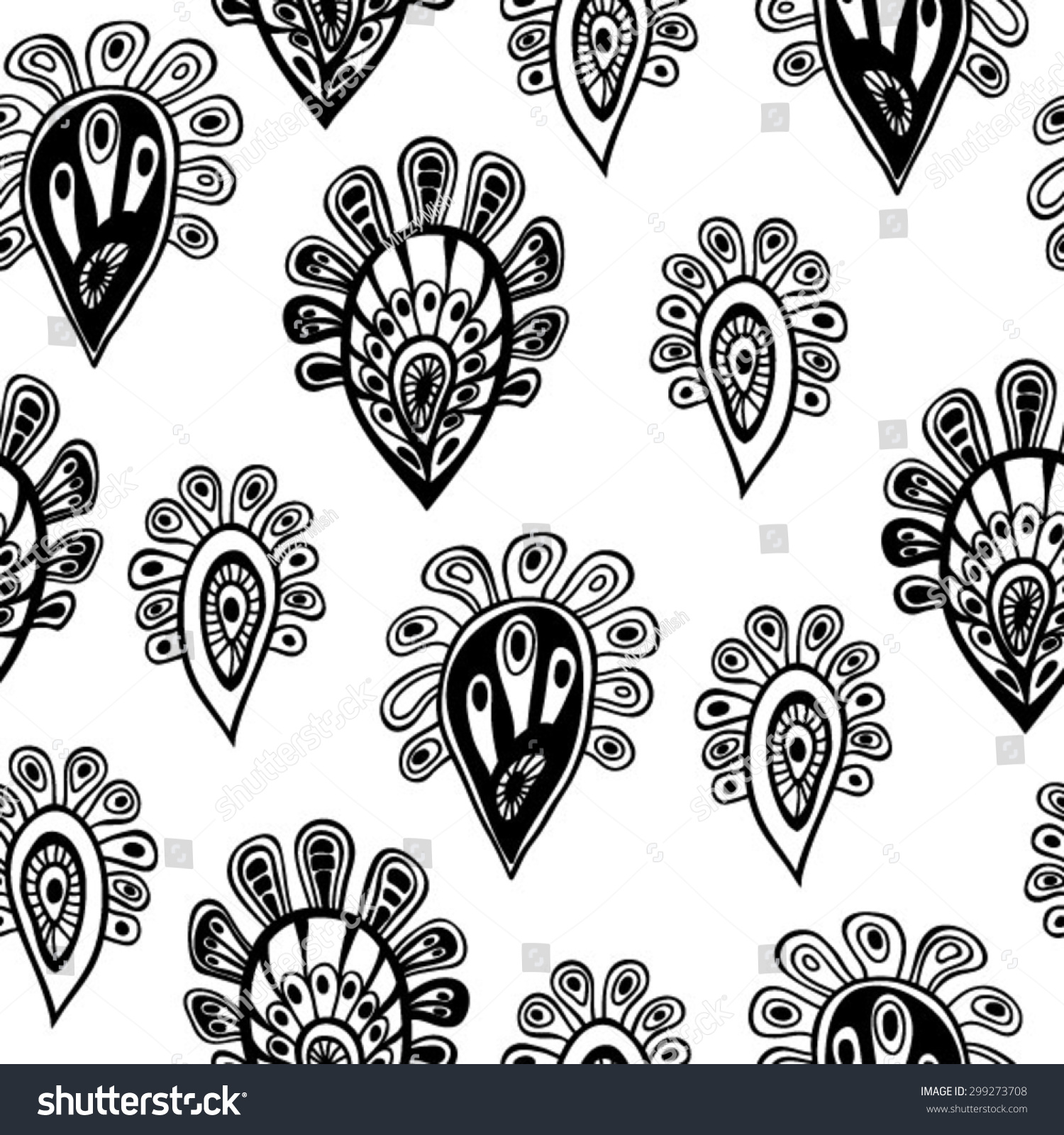 Seamless Black White African Pattern Stock Vector (Royalty Free ...