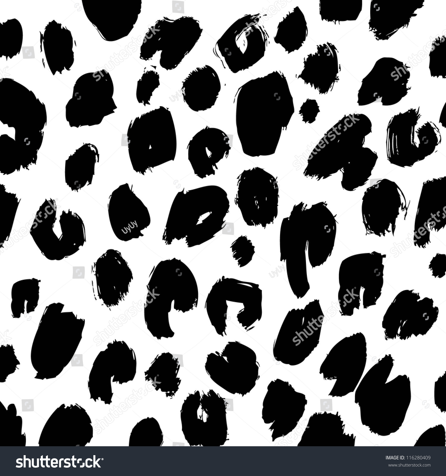 Seamless Black White Leopard Pattern Stock Vector 116280409 - Shutterstock