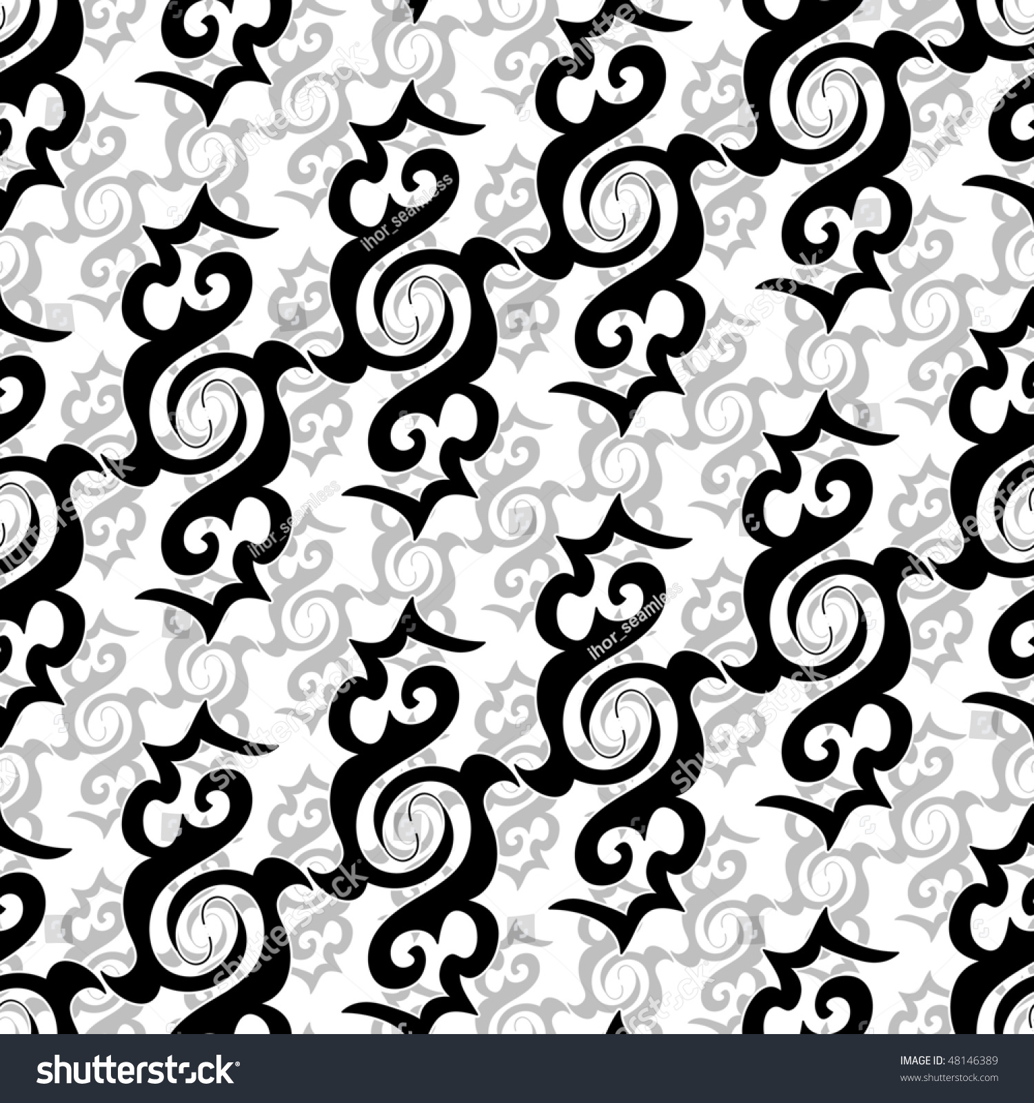 Seamless Black White Ornament Pattern Stock Vector Royalty Free