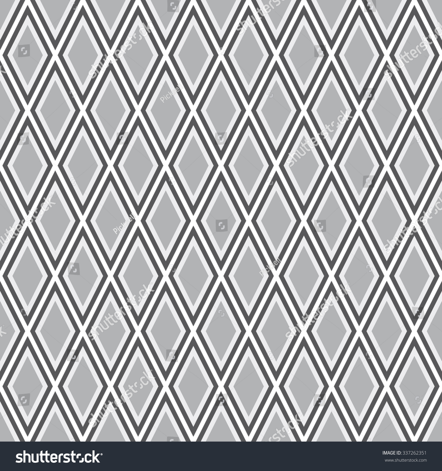 Seamless Black White Outline Rhombic Pattern Stock Vector (Royalty Free ...
