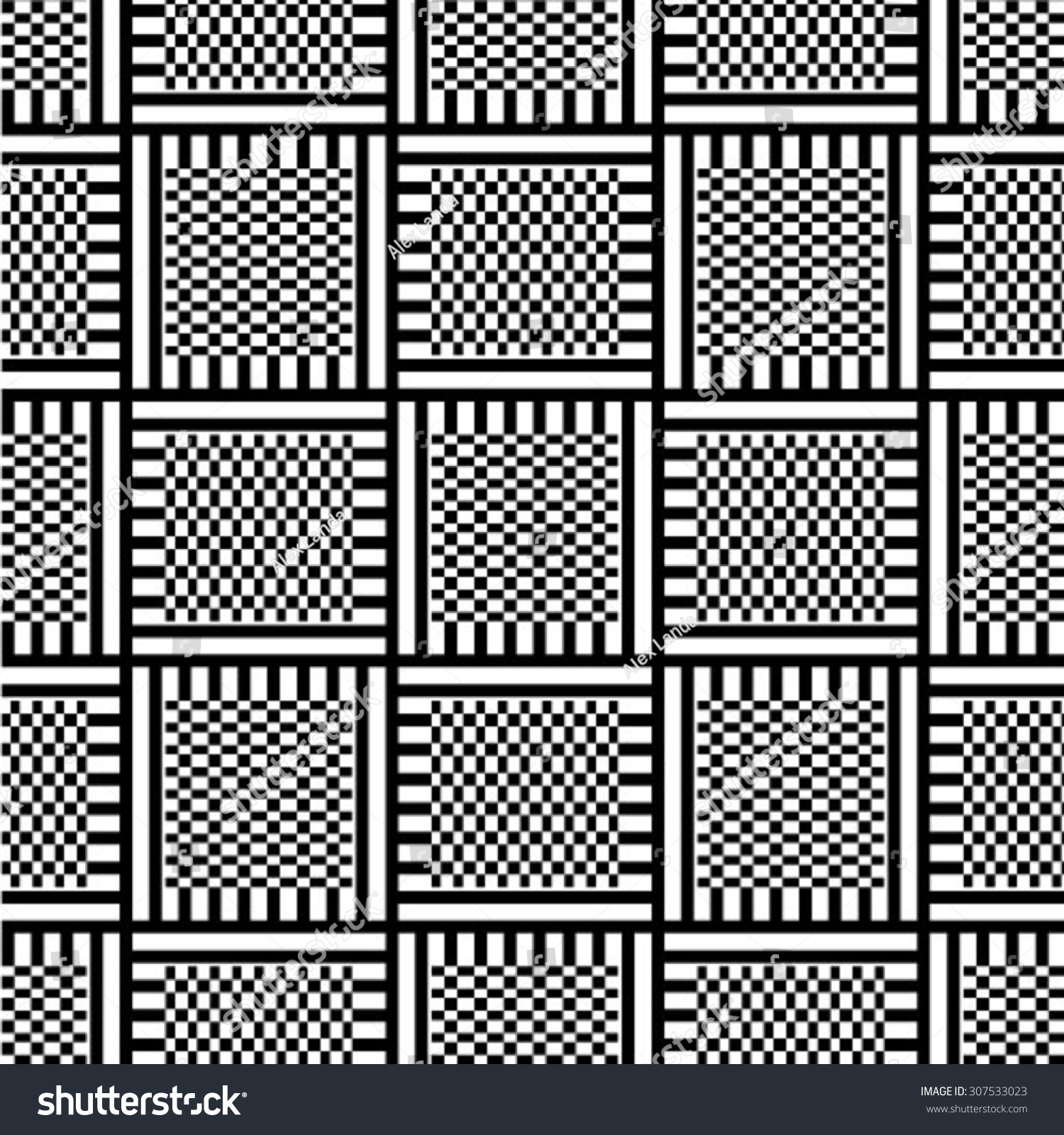 Seamless Black White Woven Pattern Vector Stock Vector (Royalty Free ...