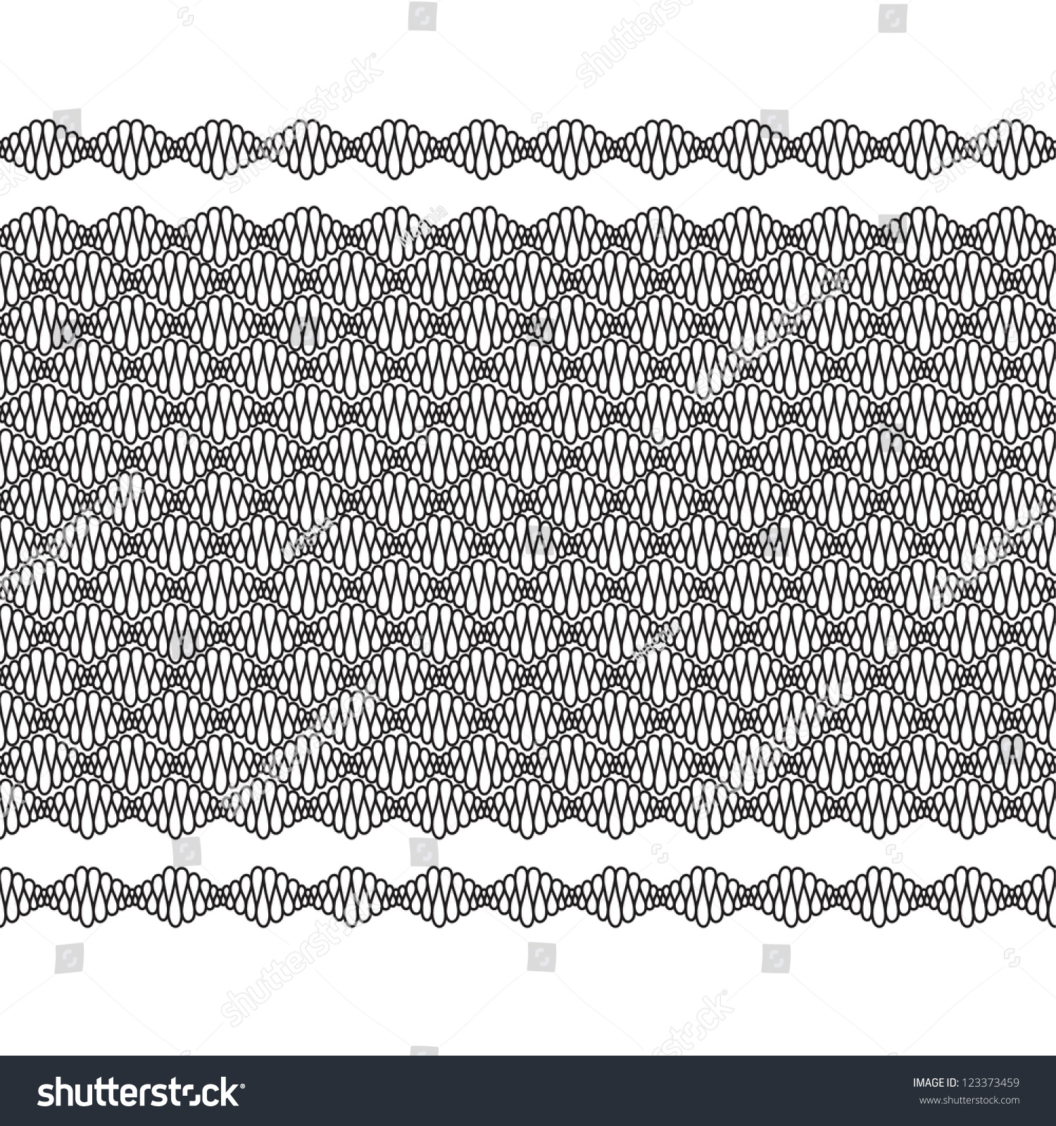 Seamless Black Curly Border Vector Illustration Stock Vector (Royalty ...