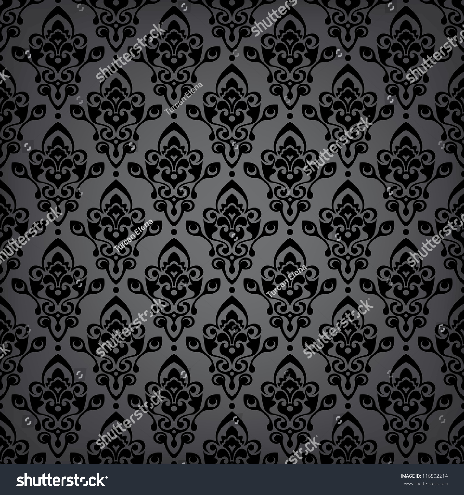 Seamless Black Luxury Patternbackground Stock Vector (Royalty Free ...