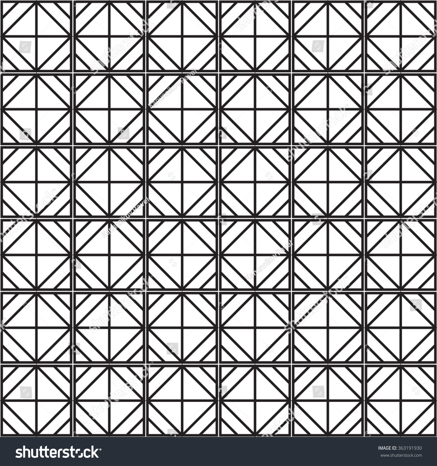 Seamless Black White Geometric Pattern Outline Stock Vector (Royalty ...