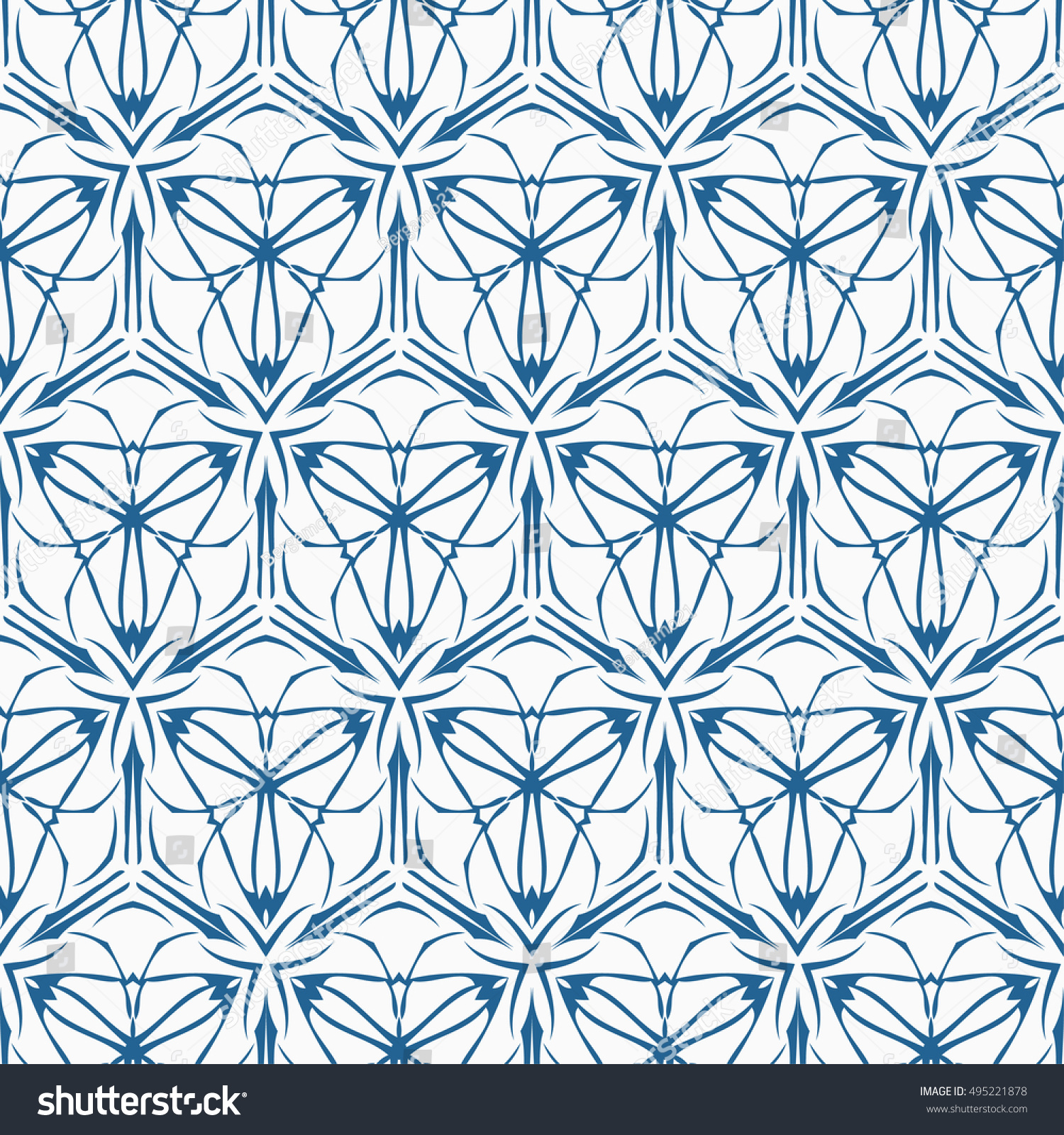 Seamless Blue Patterns Vector Illustration Stock Vector (Royalty Free ...