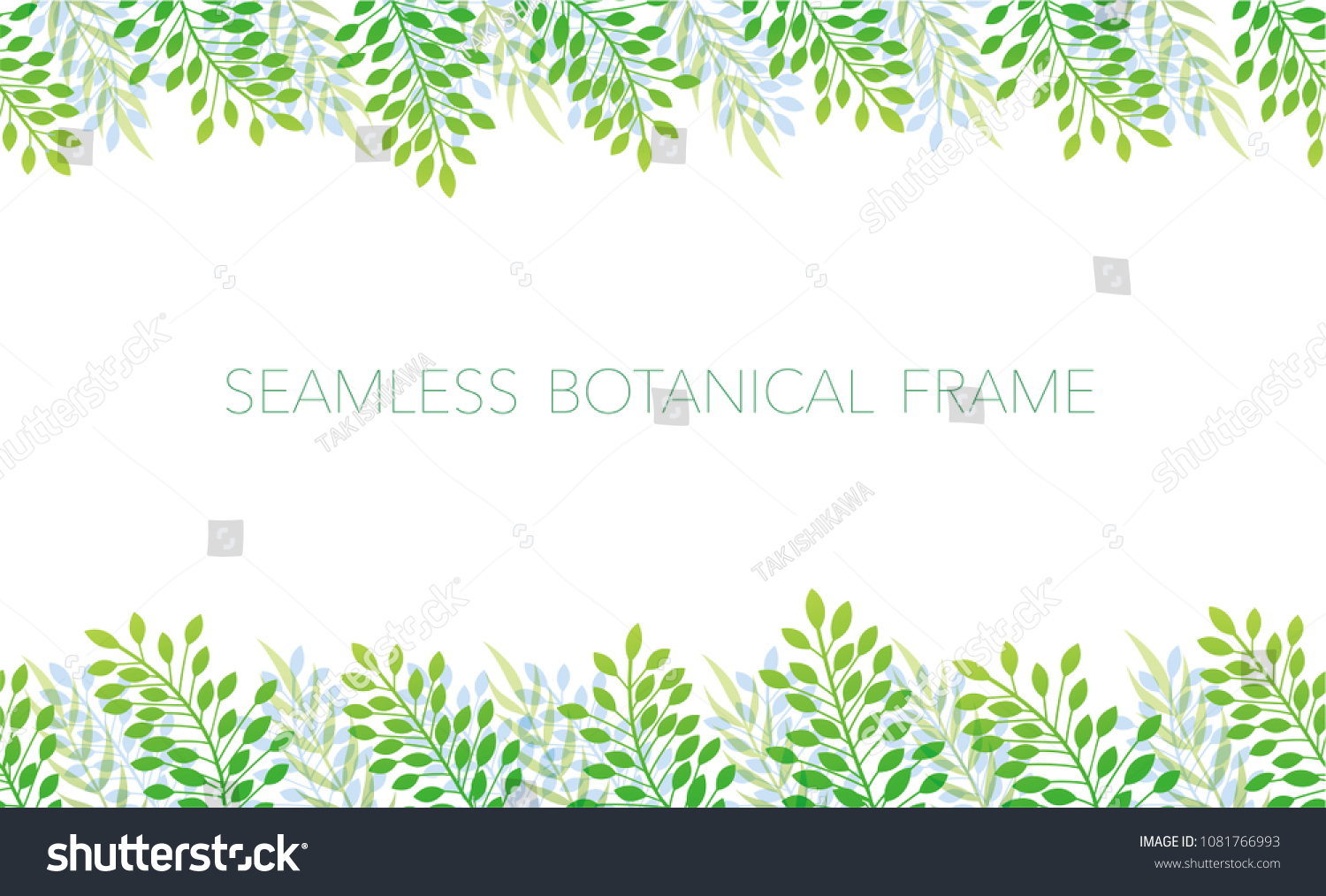 Seamless Botanical Backgroundframe Vector Illustration Horizontally ...