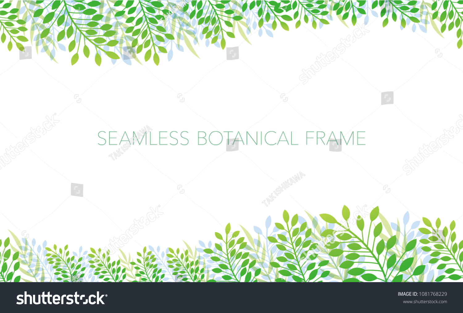 Seamless Botanical Backgroundframe Vector Illustration Horizontally ...
