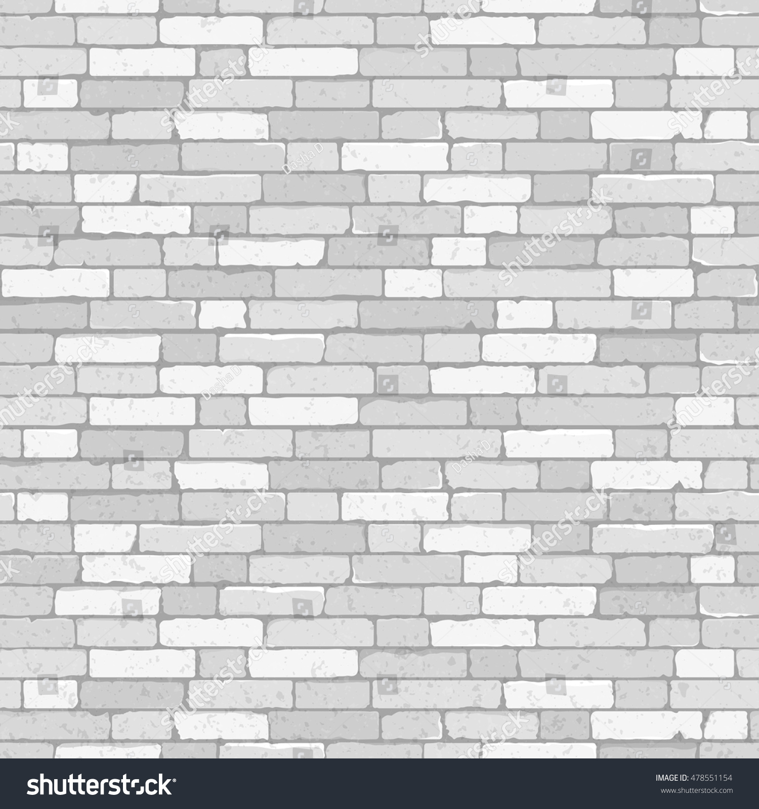 Seamless Brick Wall Repeating White Texture Stock Vector 478551154 ...