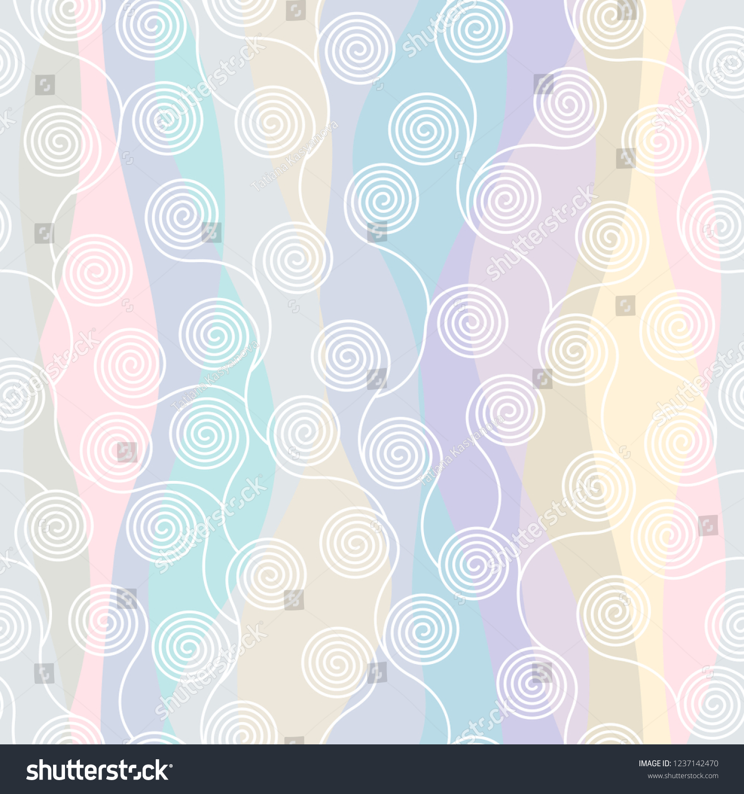 Seamless Brown Patchwork Pattern Curly Waves Stock Vector (Royalty Free ...