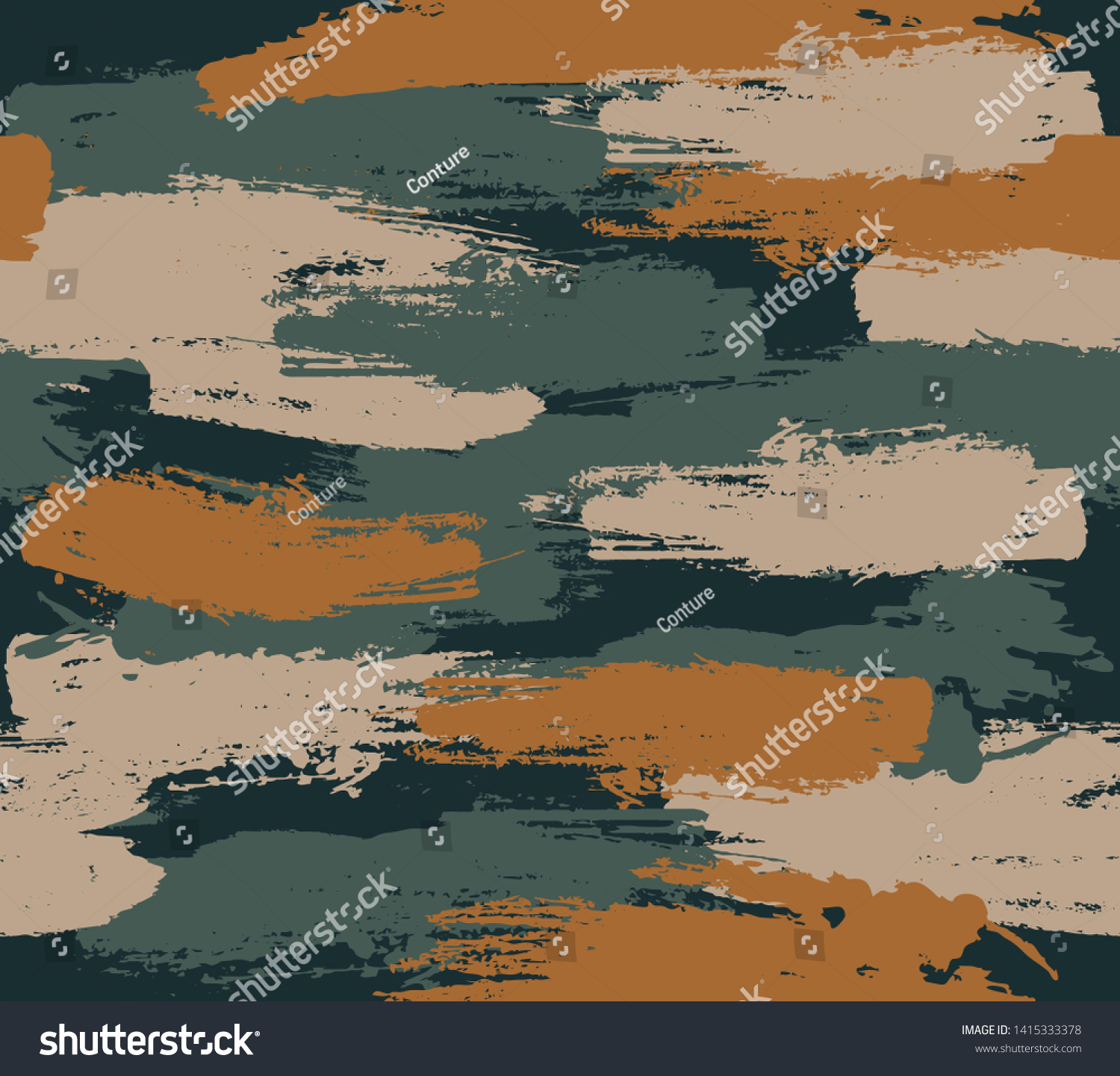 Seamless Brushstroke Camouflage Vector Pattern Stock Vector (Royalty ...