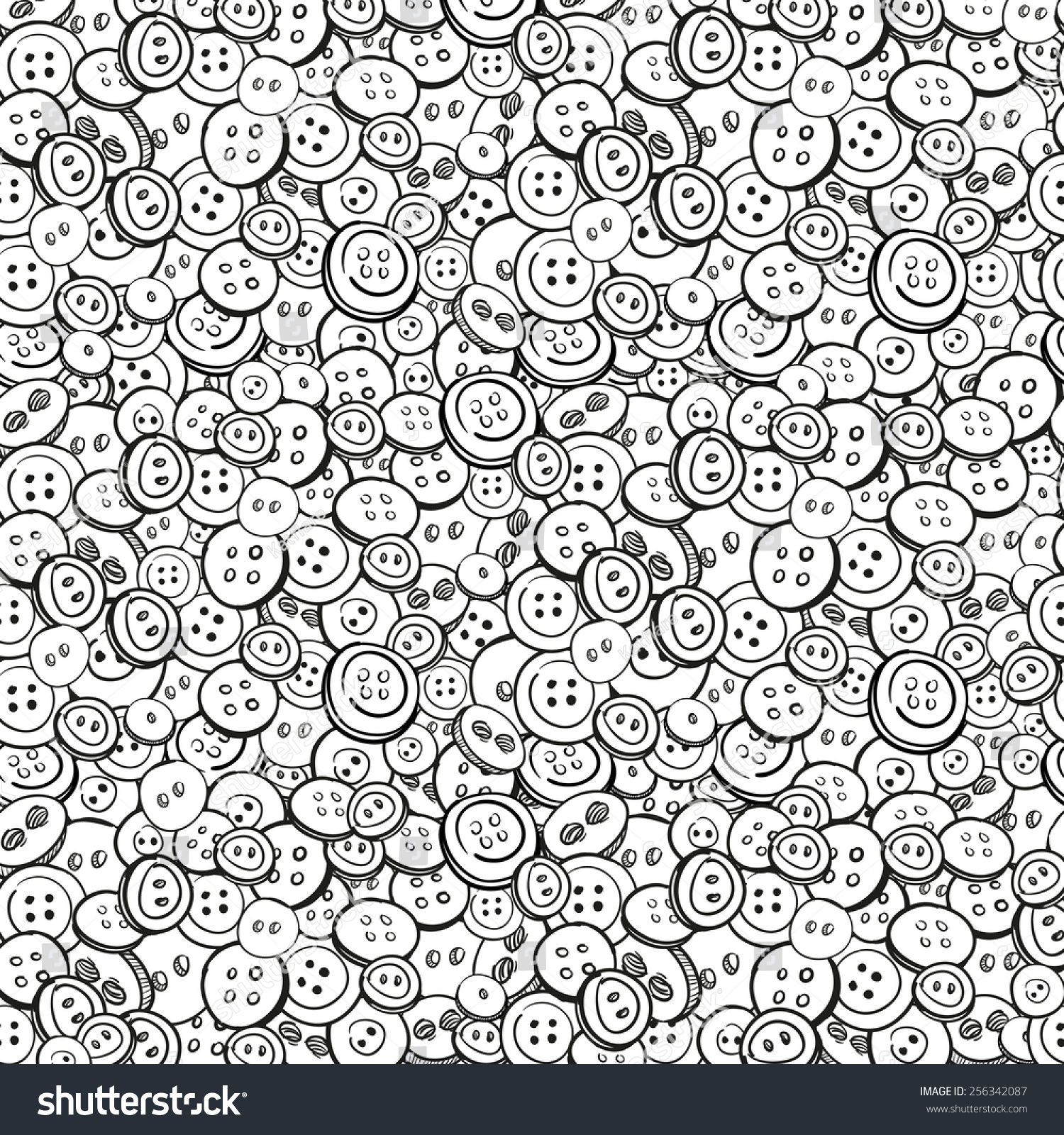 Seamless Button Background Hand Drawn Button Stock Vector (Royalty Free ...
