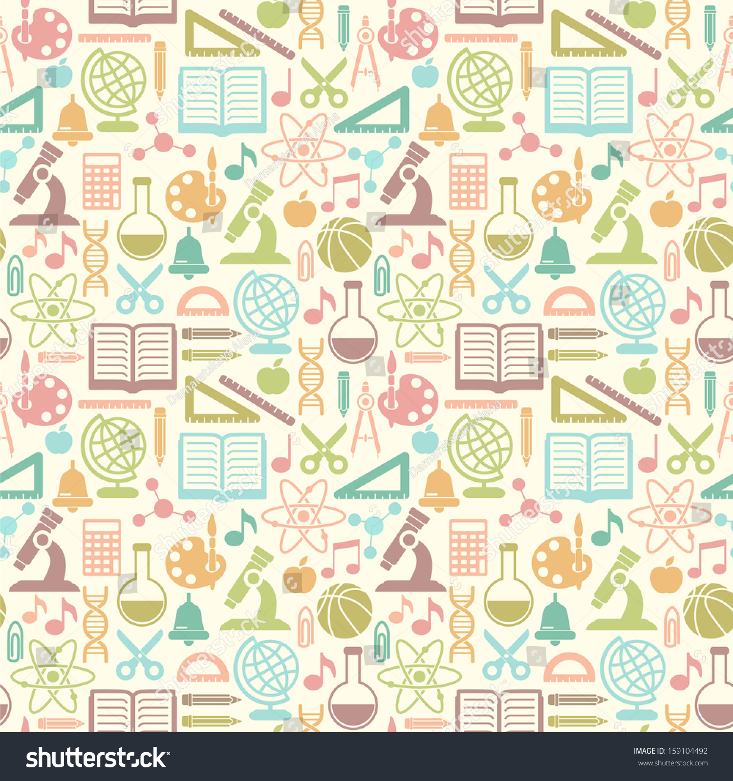 Seamless Children School Background Stock Vector (Royalty Free) 159104492