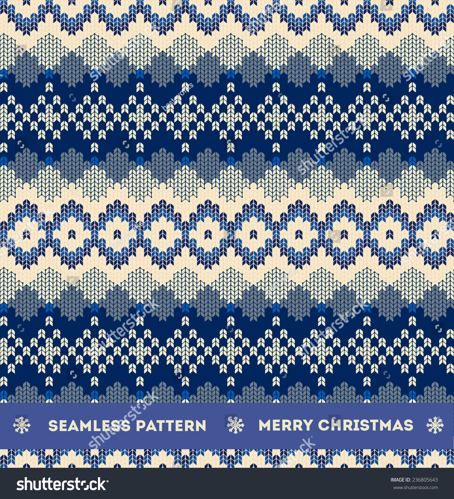 Seamless Christmas Knitting Pattern Stock Vector (Royalty Free ...