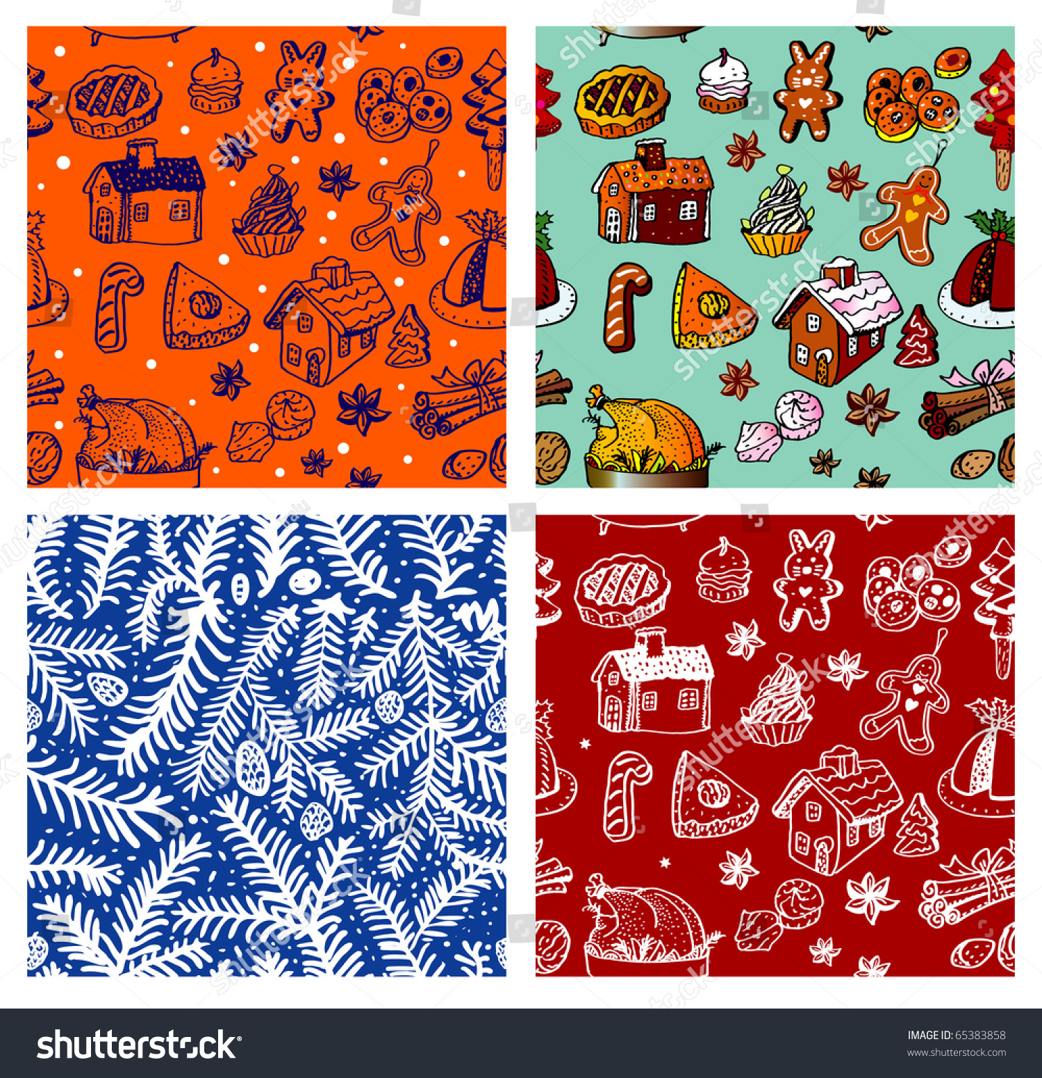Seamless Christmas Wallpaper Stock Vector (Royalty Free) 65383858 ...