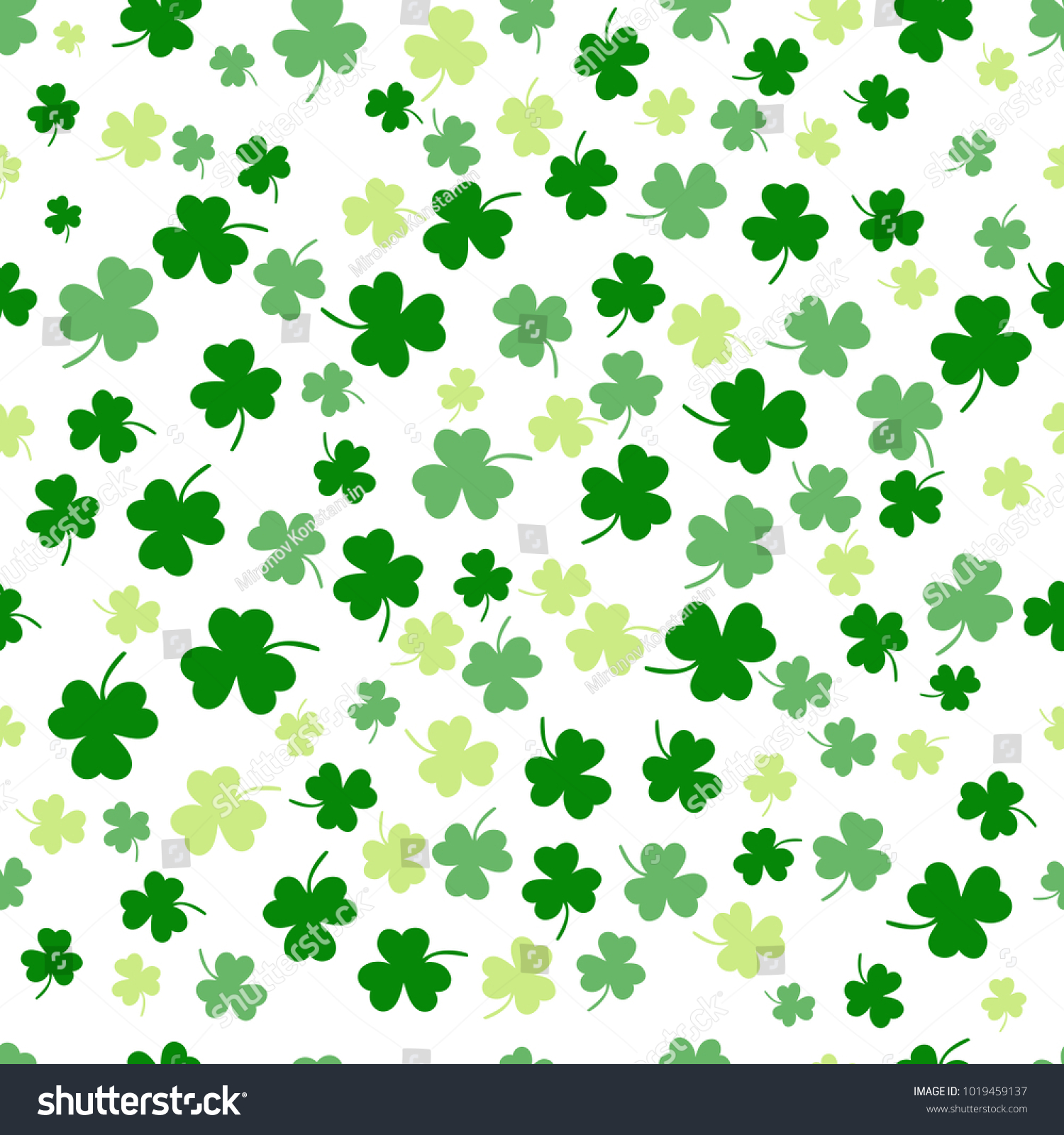 Seamless Clover Leaf Flat Design Green Stock Vector (Royalty Free ...