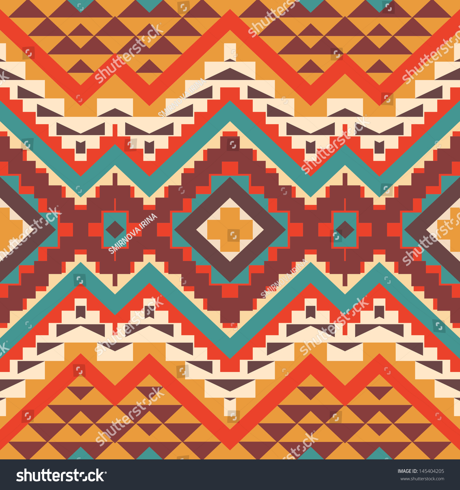 Seamless Colorful Aztec Pattern Stock Vector 145404205 - Shutterstock