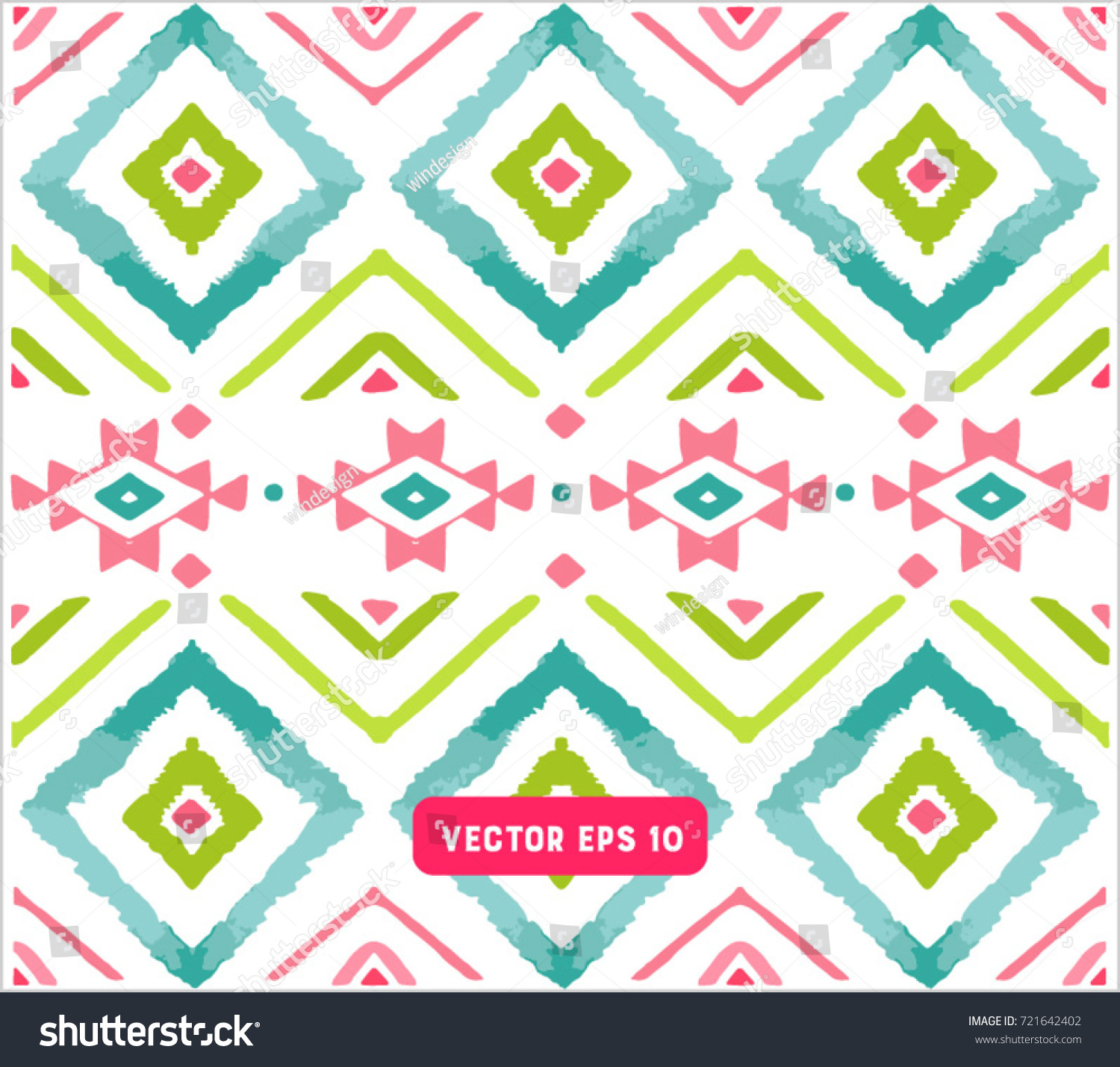 Seamless Colorful Aztec Pattern Abstract Background Stock Vector ...