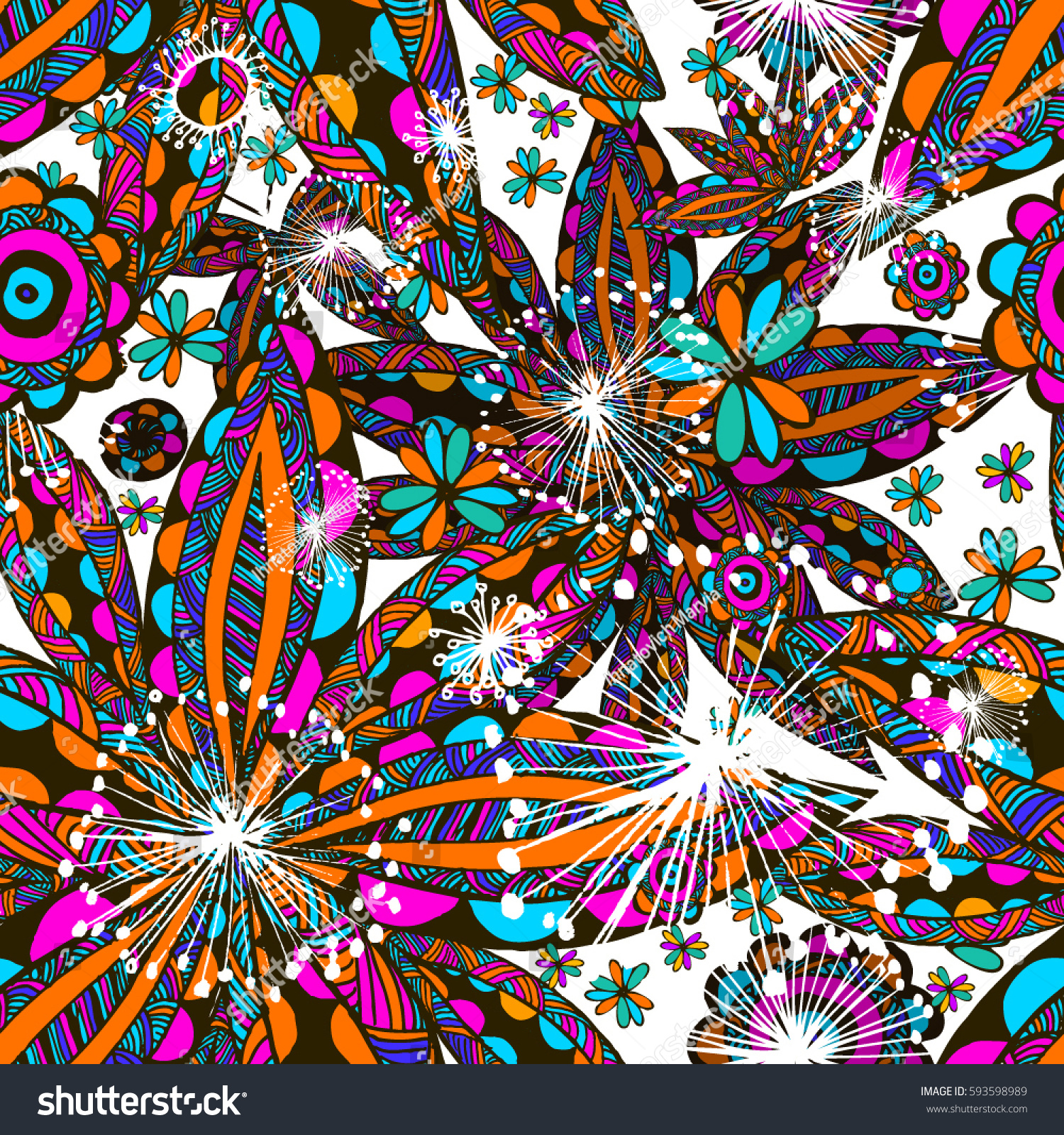 Seamless Colorful Floral Patterns Vector Stock Vector (Royalty Free ...