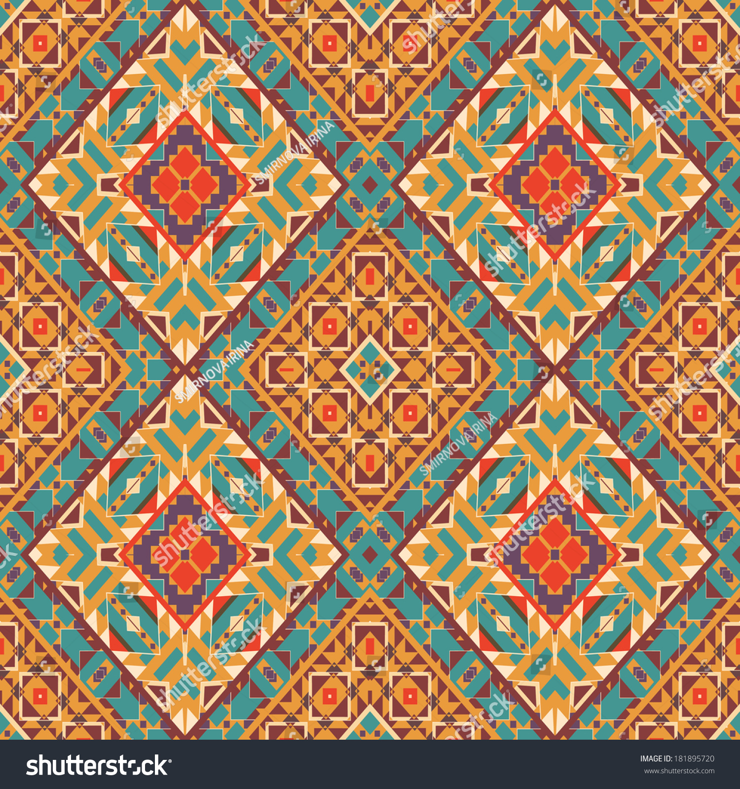 Seamless Colorful Oriental Geometric Pattern Stock Vector (Royalty Free ...