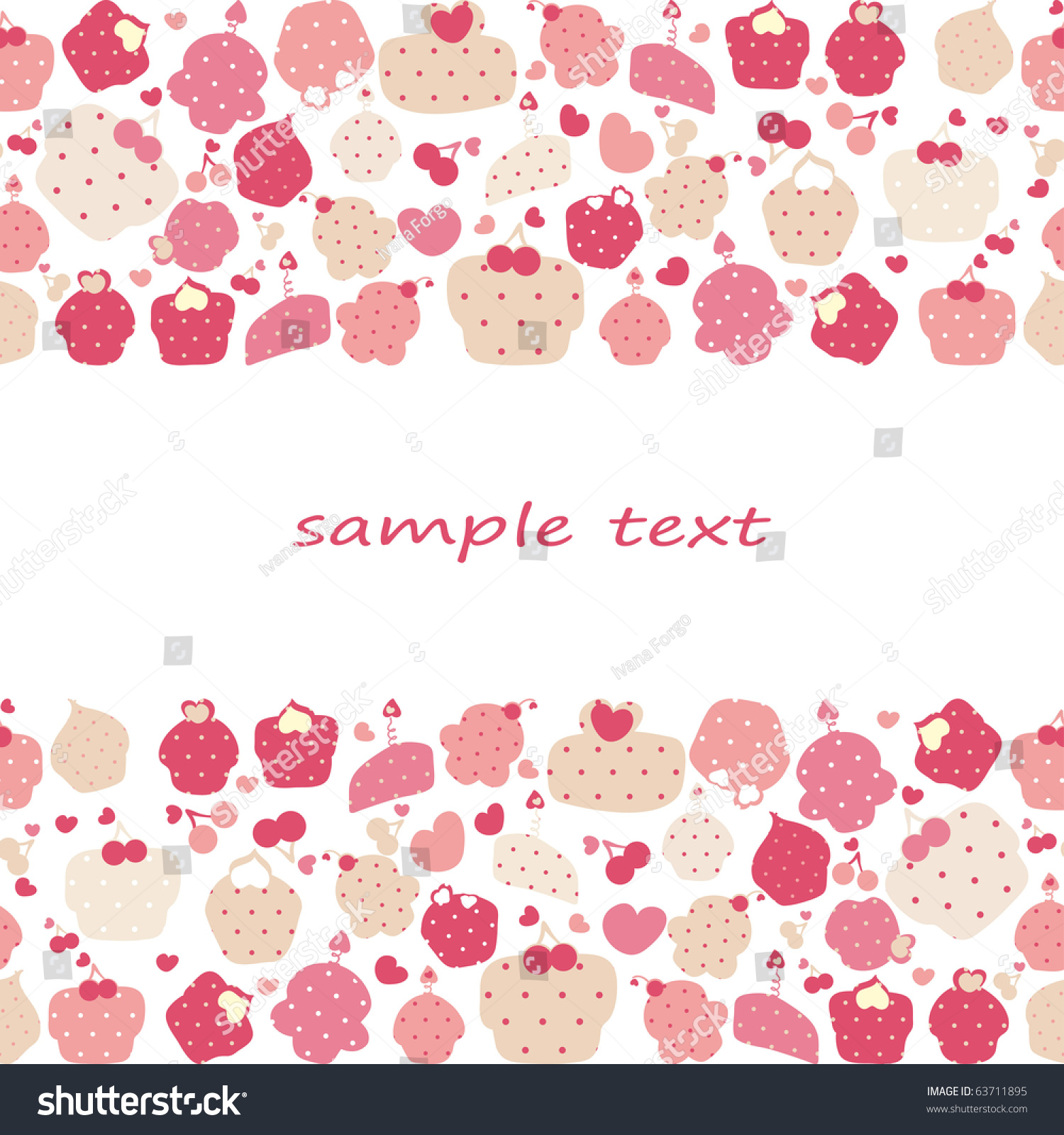 Seamless Cupcake Border Stock Vector (Royalty Free) 63711895 | Shutterstock