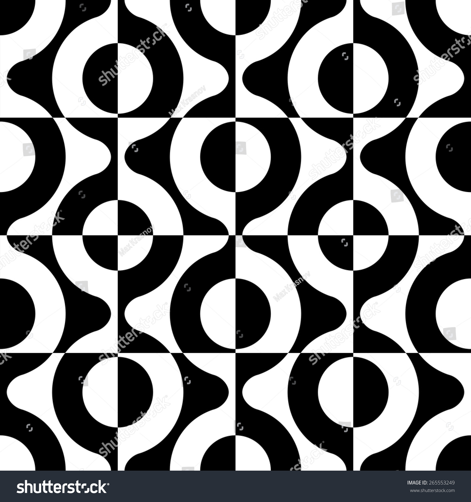 Seamless Curved Shape Pattern Vector Black Stock Vector (Royalty Free ...