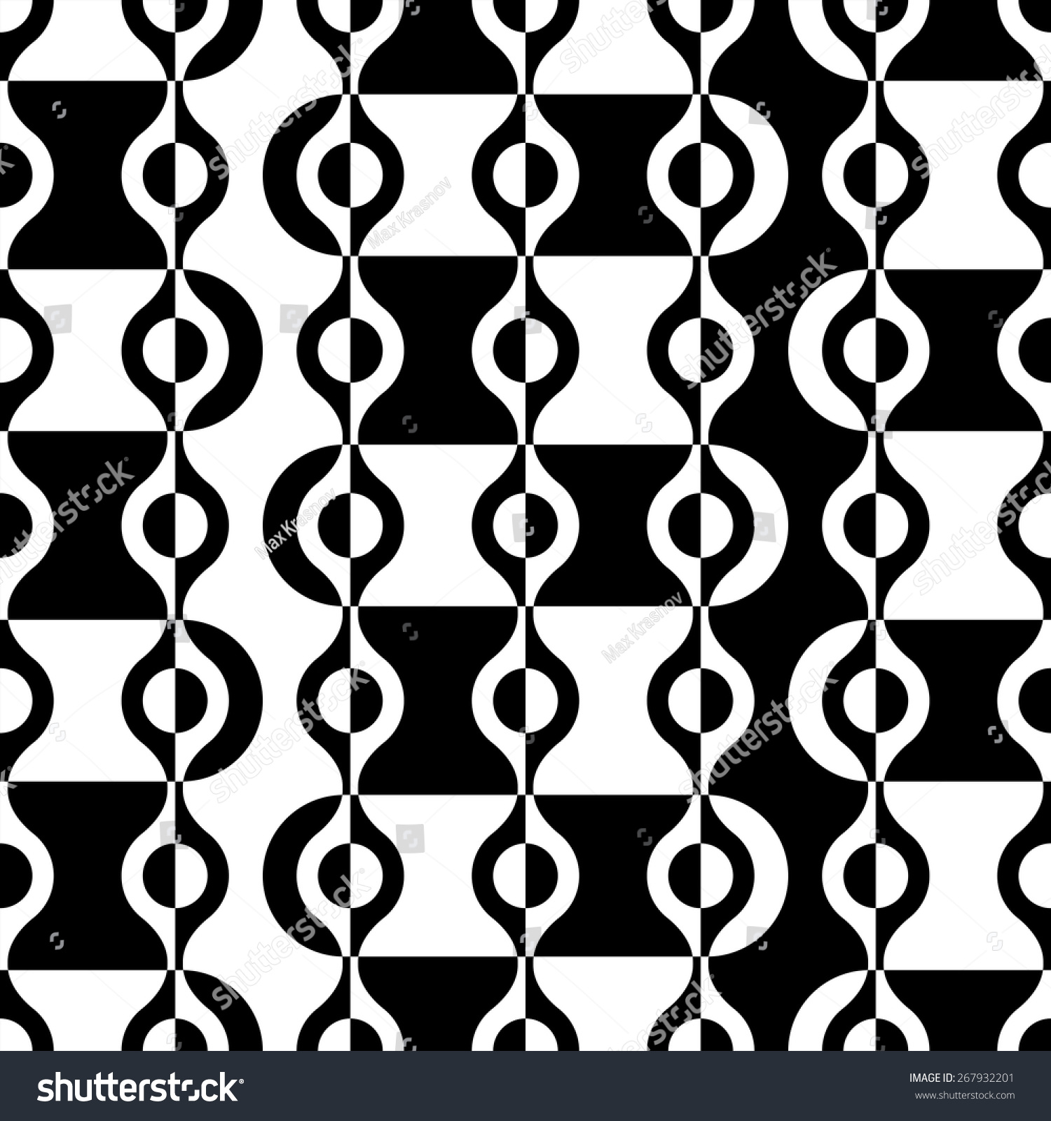 Seamless Curved Shape Pattern Vector Black Stock Vector (Royalty Free ...