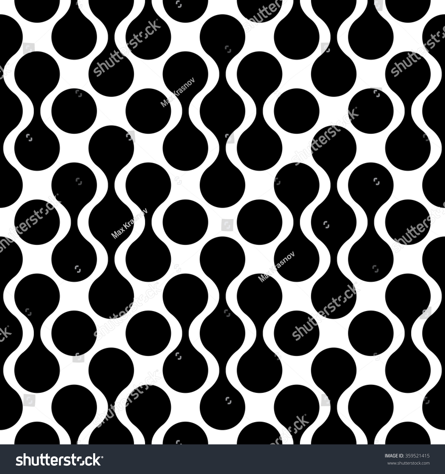 Seamless Curved Shape Pattern Vector Black Stock Vector (Royalty Free ...