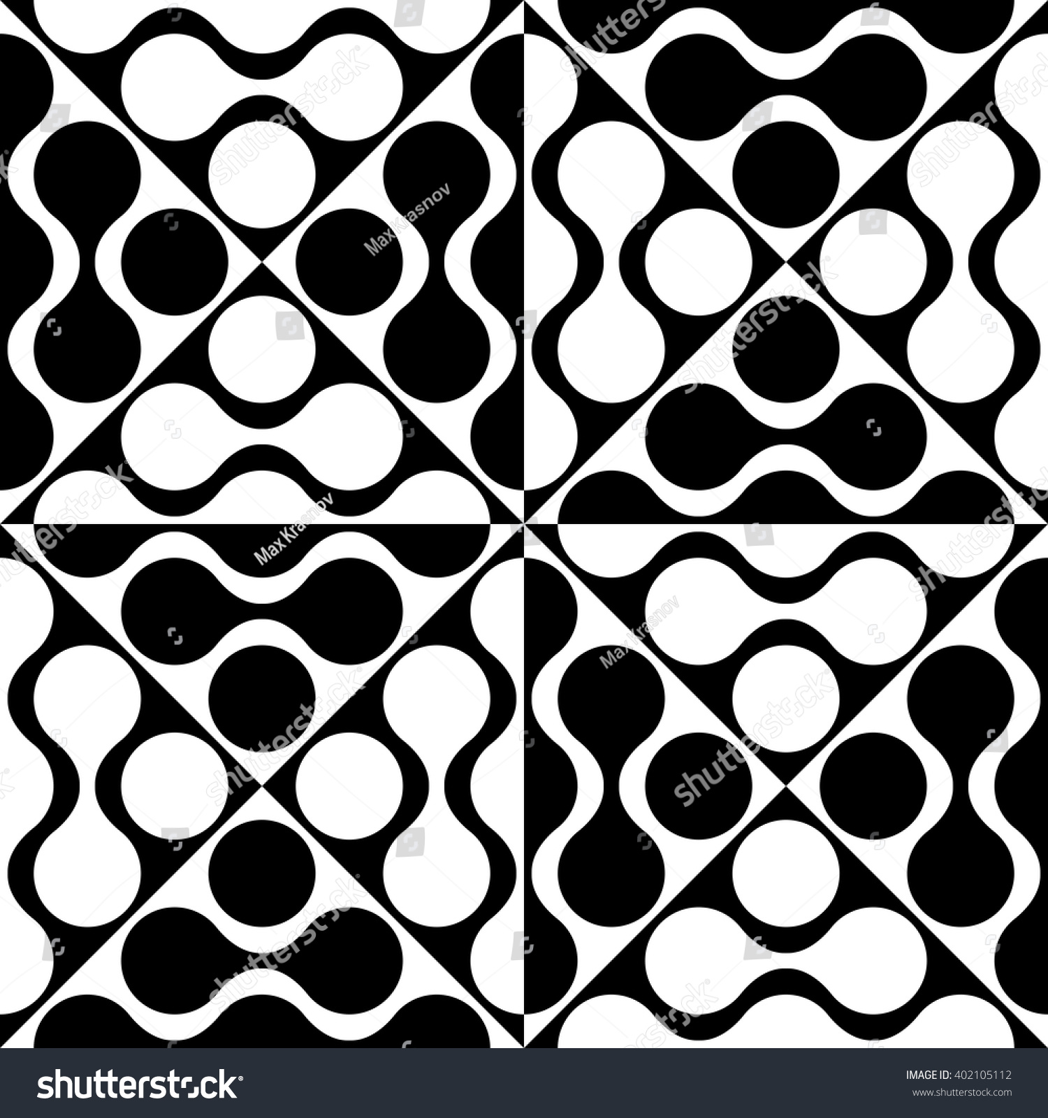 Seamless Curved Shape Pattern Vector Black Stock Vector (Royalty Free ...