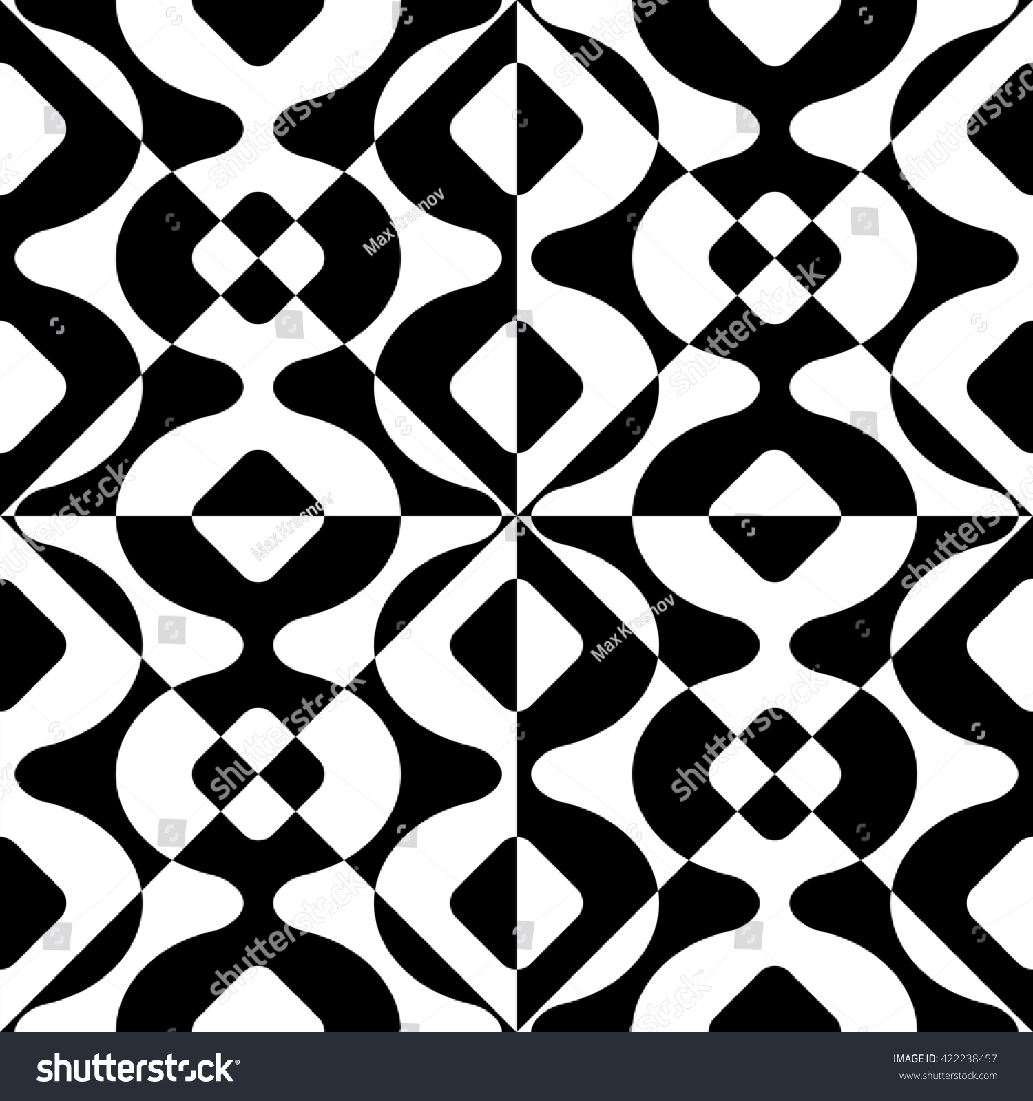 Seamless Curved Shape Pattern Vector Black Stock Vector (Royalty Free ...