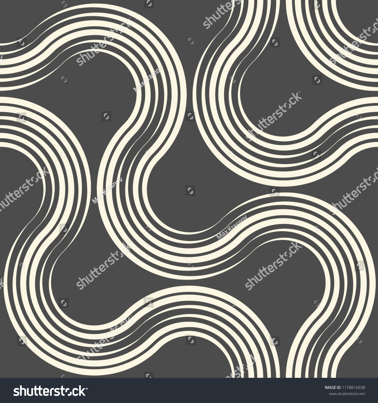 Seamless Curved Stripe Background Vector Minimalistic Stock Vector ...