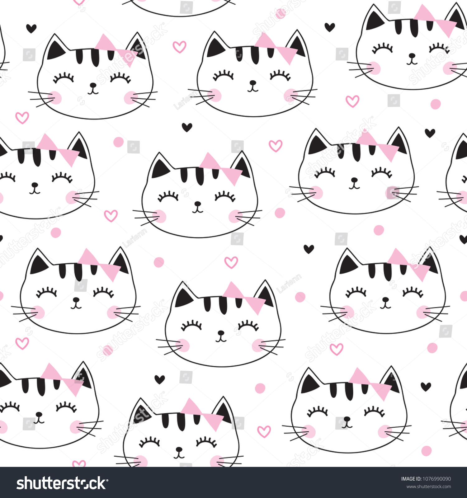 ilustración vectorial de patrón de gatos: vector de stock (libre de ...