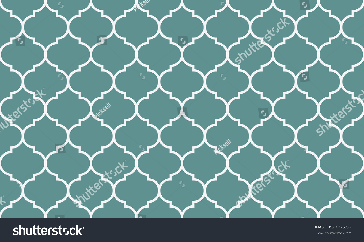 Seamless Cyan White Wide Moroccan Pattern Stock Vector (Royalty Free ...