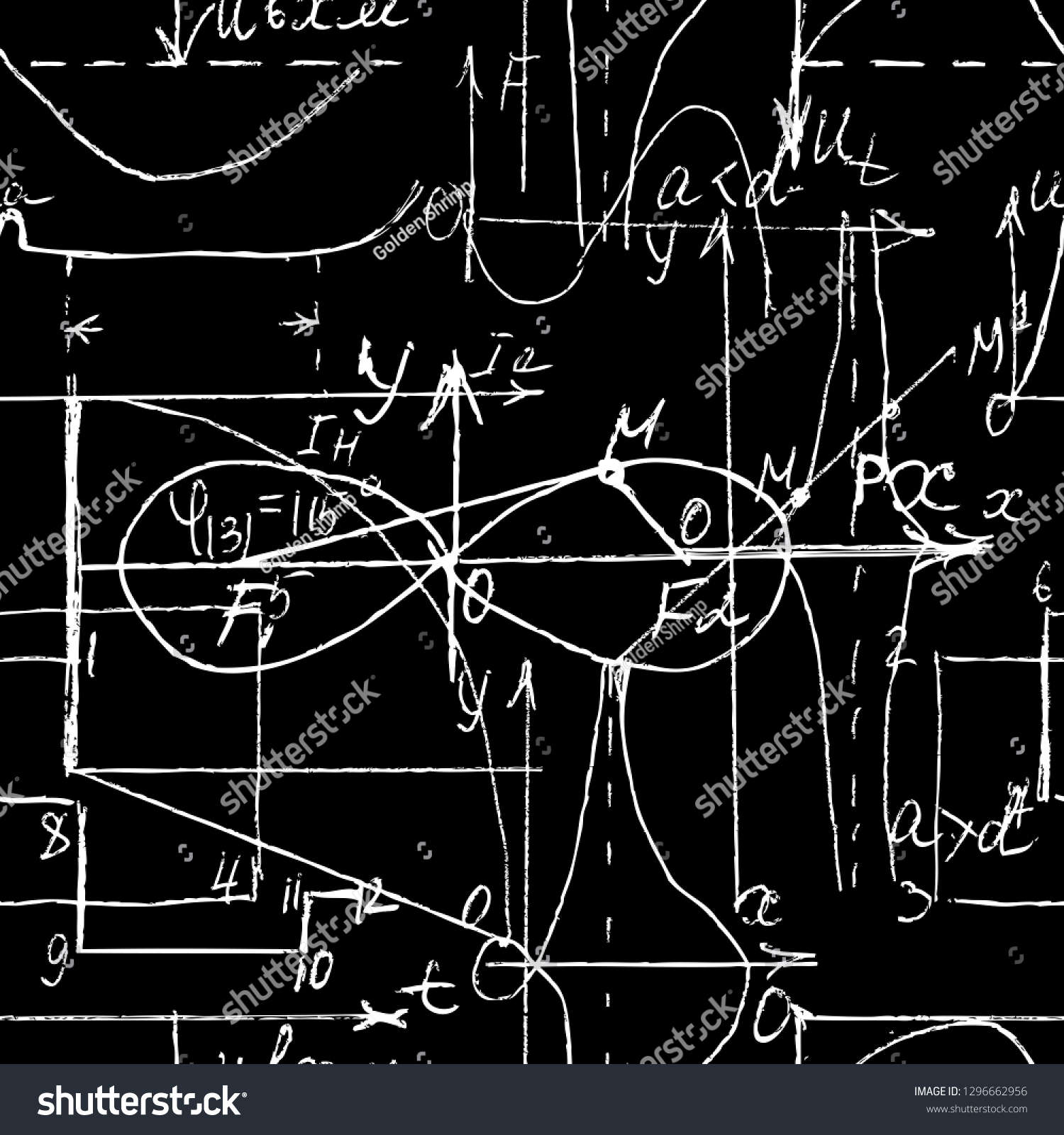 Seamless Endless Pattern Background Handwritten Mathematical Stock ...