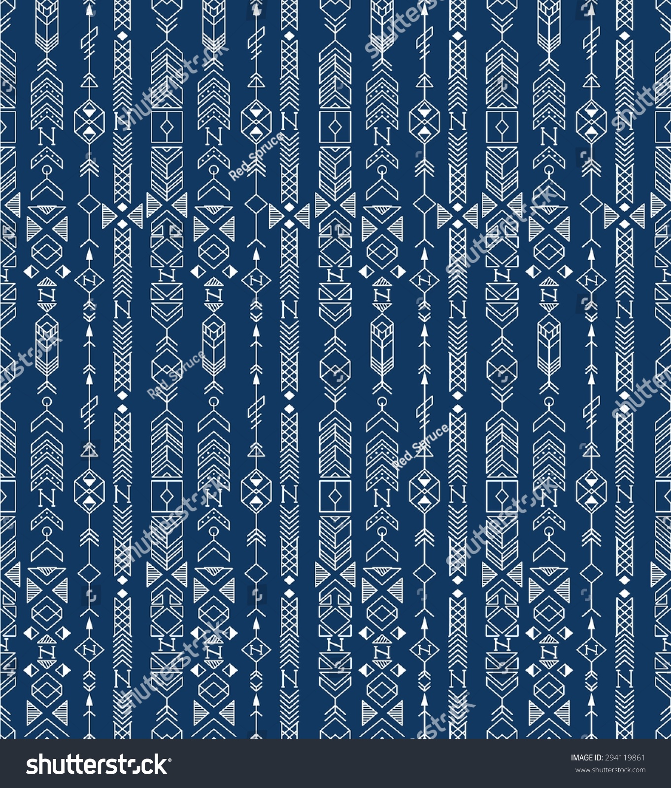 Seamless Ethnic Pattern Native American Motifs Stock Vector 294119861 ...