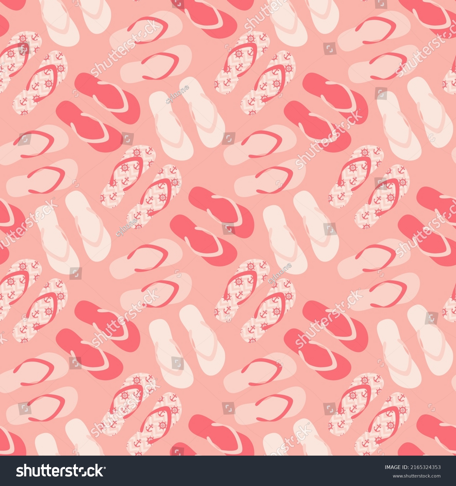 Seamless Flip Flops Pattern Background Vector Stock Vector (Royalty ...