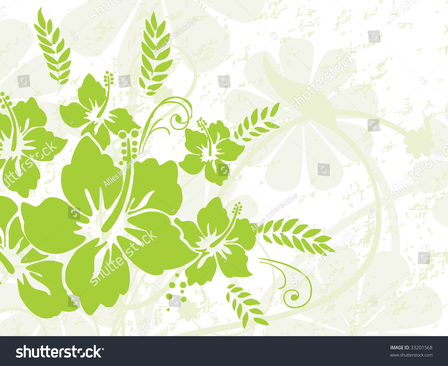 Seamless Floral Background Green Flourish Pattern Stock Vector (Royalty ...