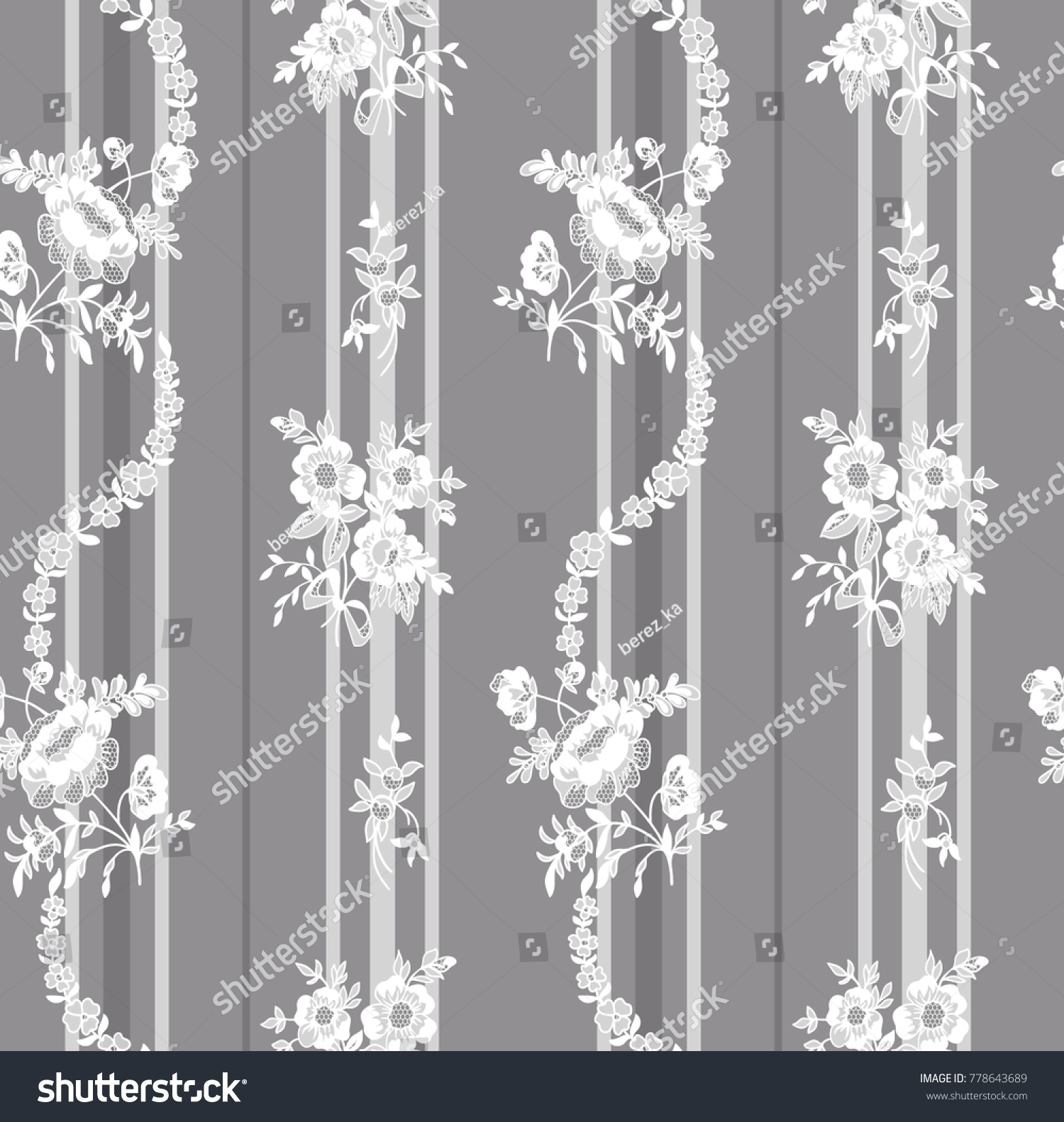 Seamless Floral Lace Pattern Vector Illustration Stock Vector (Royalty ...