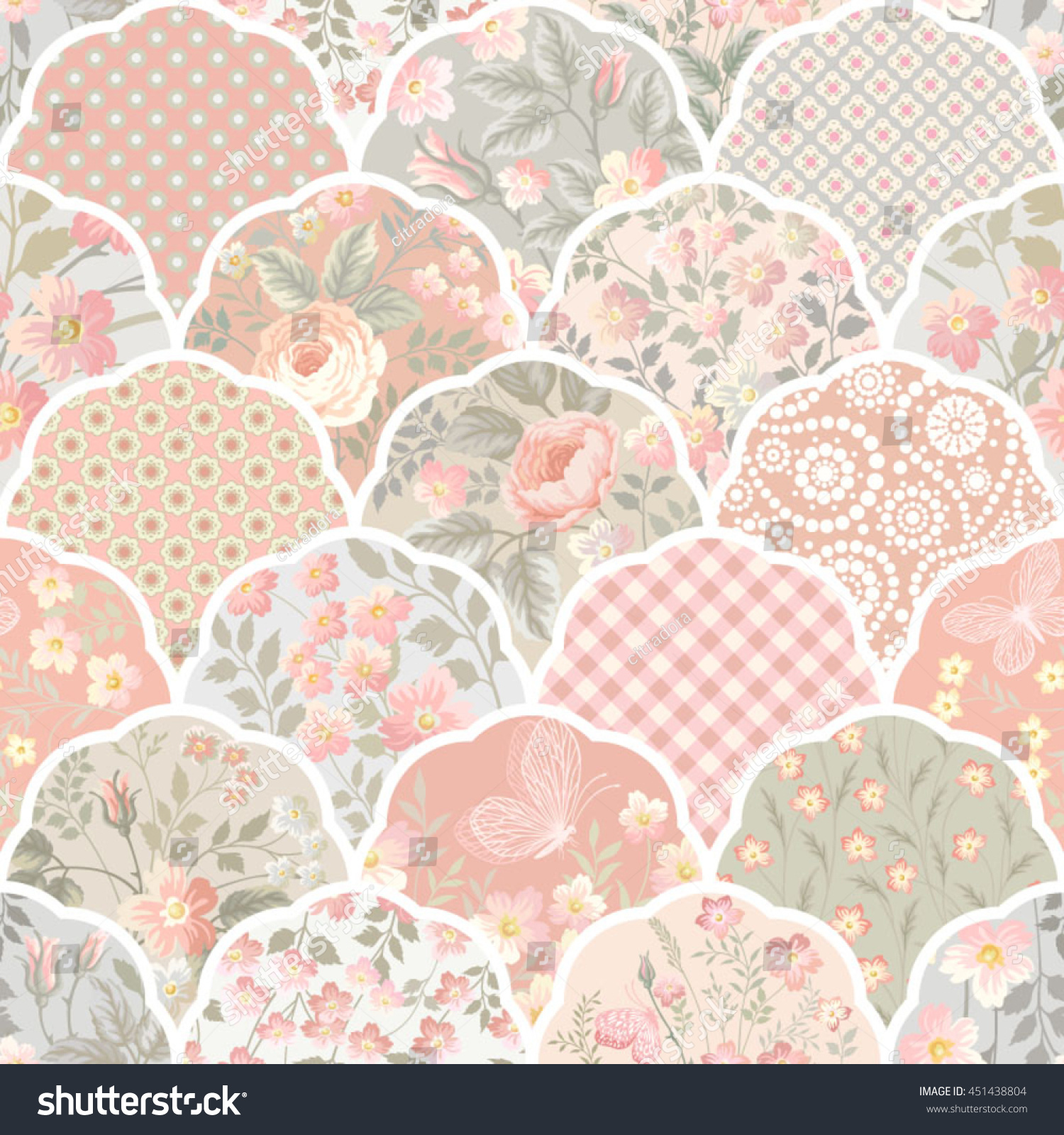 Seamless Floral Patchwork Pattern Pastel Colors Stock Vector (Royalty ...