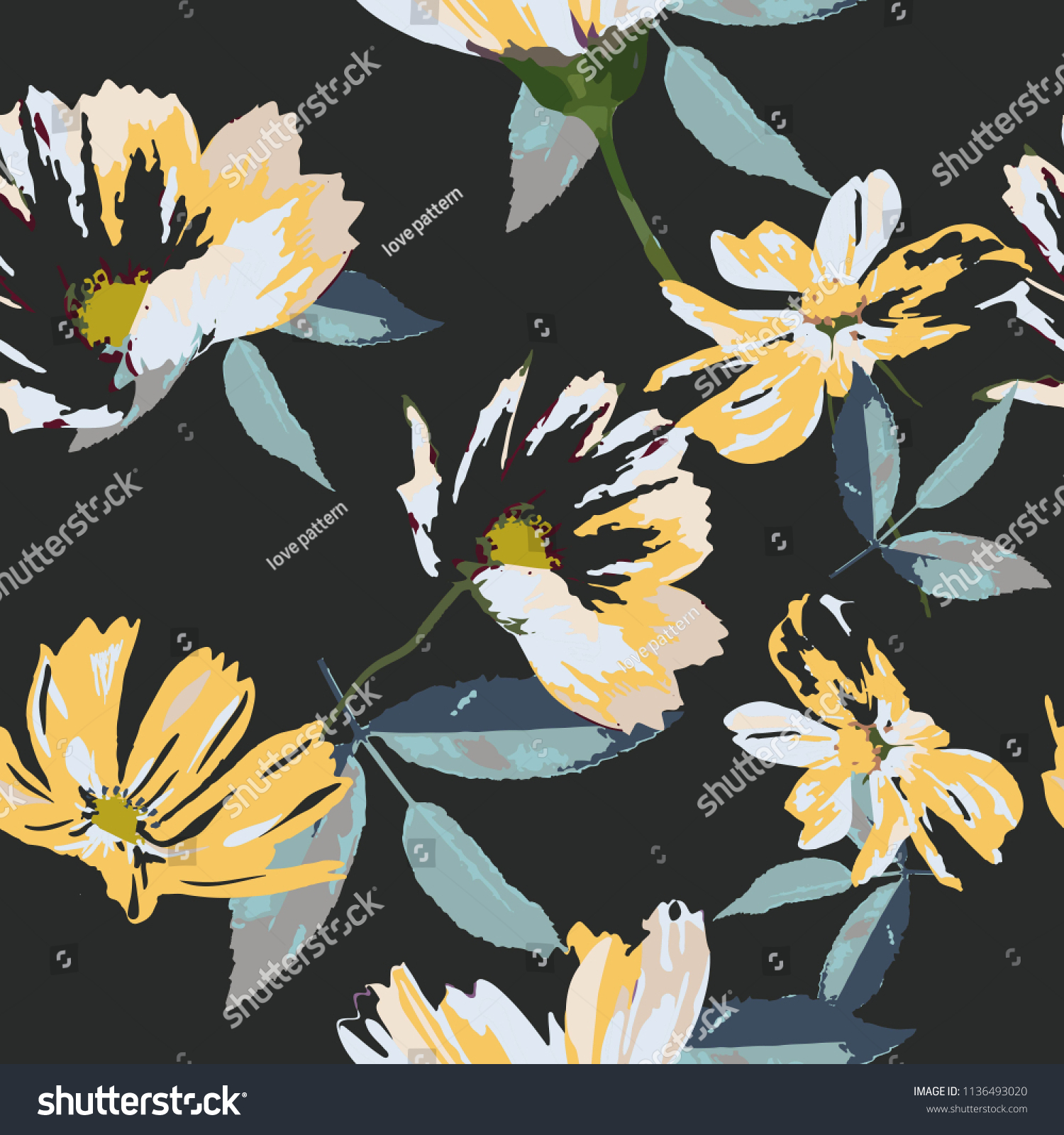 Seamless Floral Pattern Flowers Texture Stock Vector (Royalty Free ...
