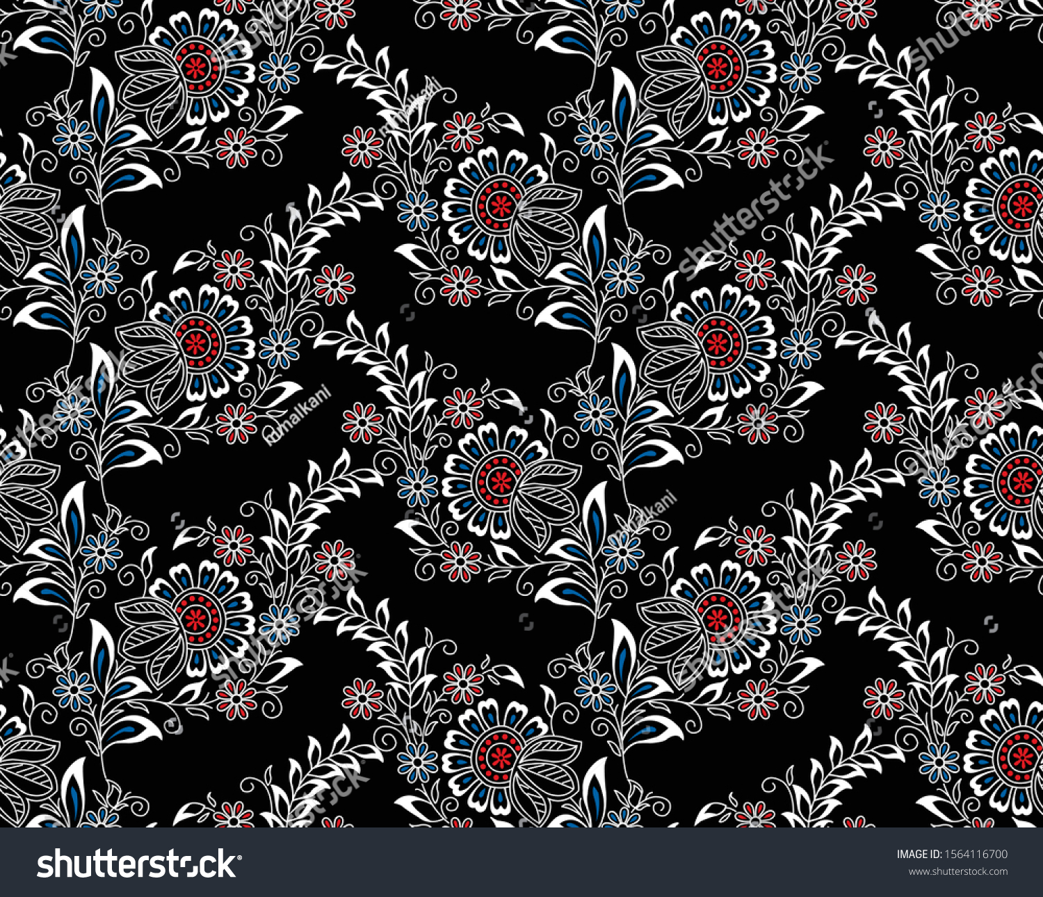 Seamless Floral Pattern Asian Design Elements Stock Vector (Royalty ...