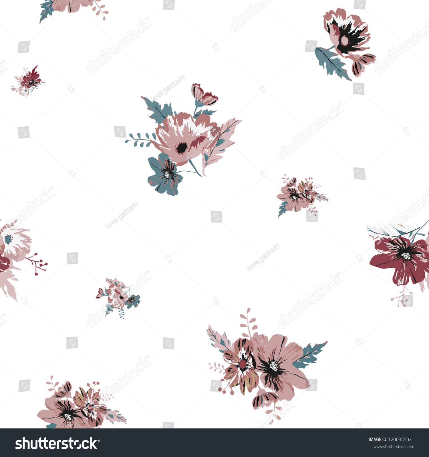 Seamless Floral Small Pattern Flowers Texture Stock Vector (Royalty ...