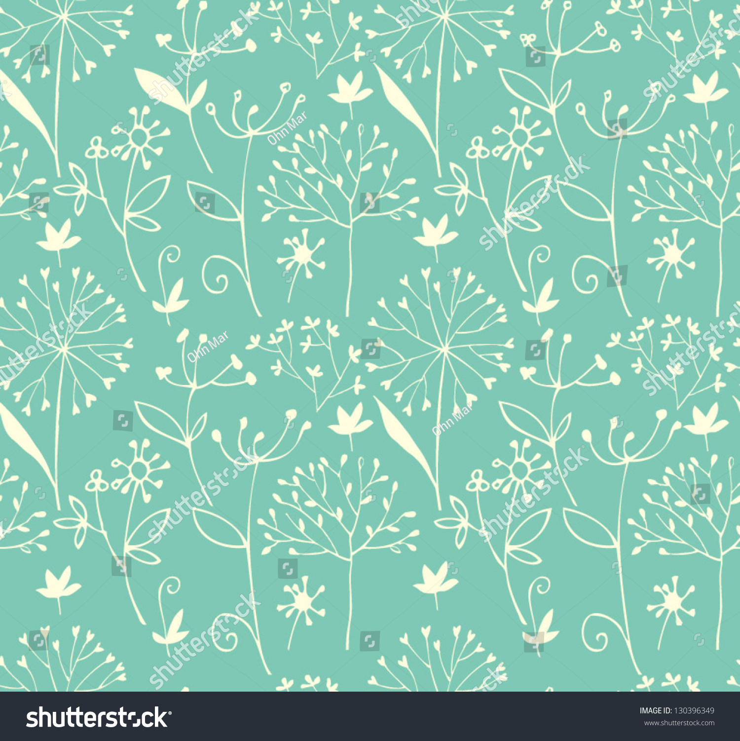 Seamless Flower Silhouette Pattern Stock Vector (Royalty Free ...