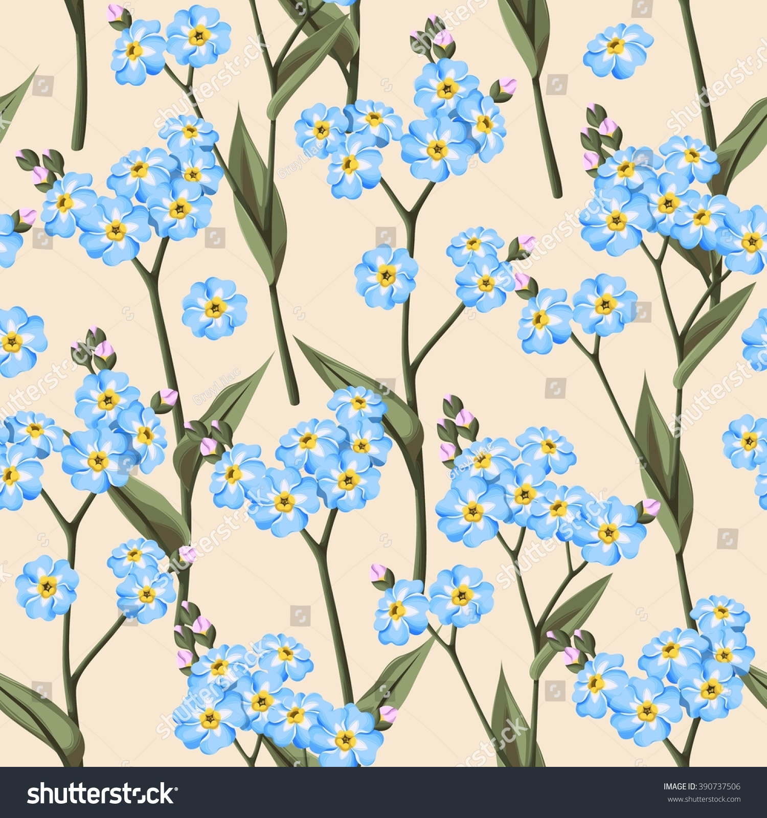Seamless Forget Me Not Stock Vector (Royalty Free) 390737506 | Shutterstock