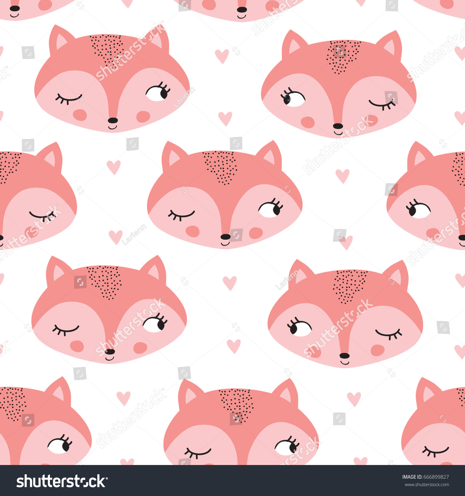 Seamless Fox Animal Pattern Vector Illustration Stock Vector (Royalty ...
