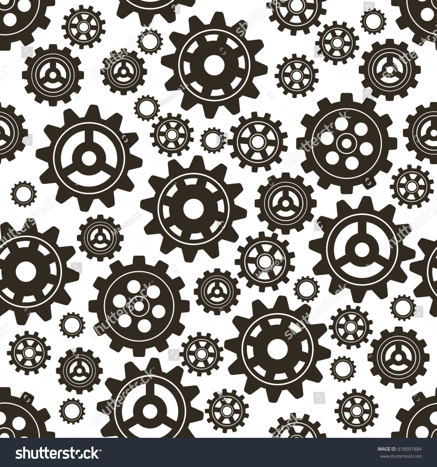 Seamless Gear Pattern Vector Illustration Stock Vector (Royalty Free ...