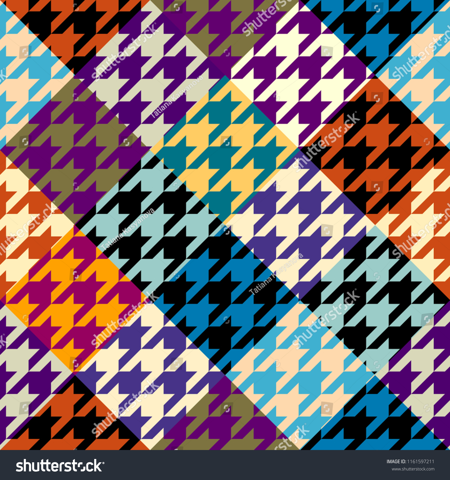 Seamless Geometric Pattern Classic Houndstooth Pattern Stock Vector ...