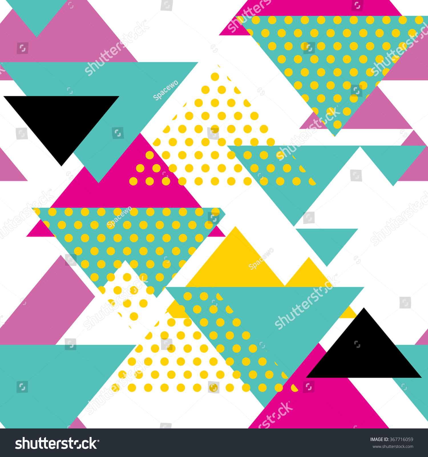 80s Patterns Triangles Cute 80's Style Seamless Geometric Pattern