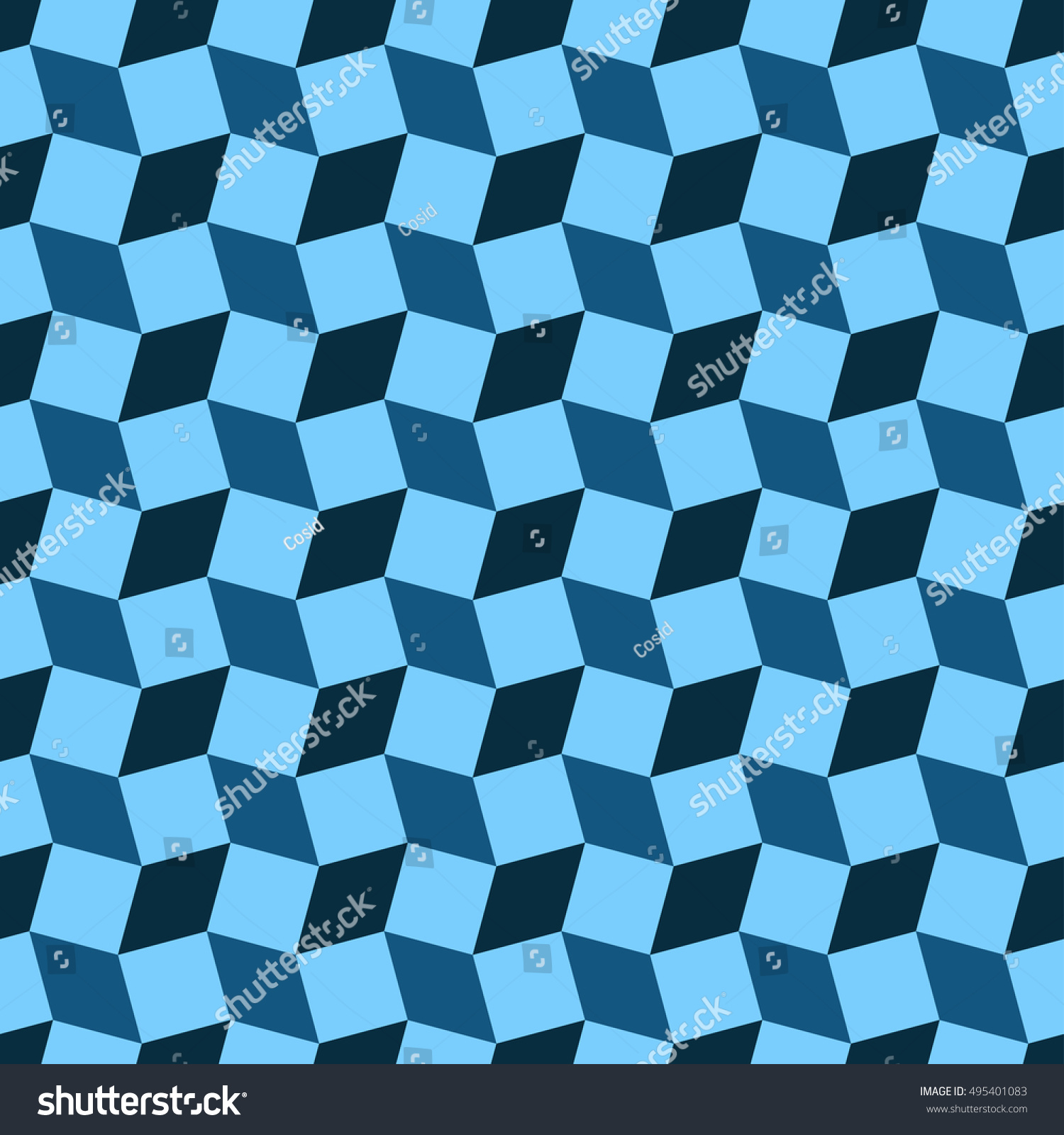 Seamless Geometric Rhombus Patternblue Shade Vectorsimple Stock Vector ...